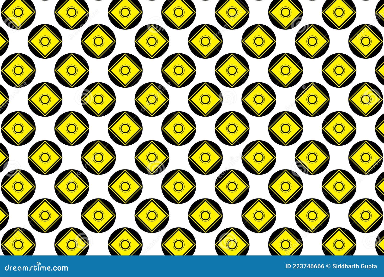 Yellow Diamond Shape Overlapping Seamless Vector Graphic Pattern Stock ...