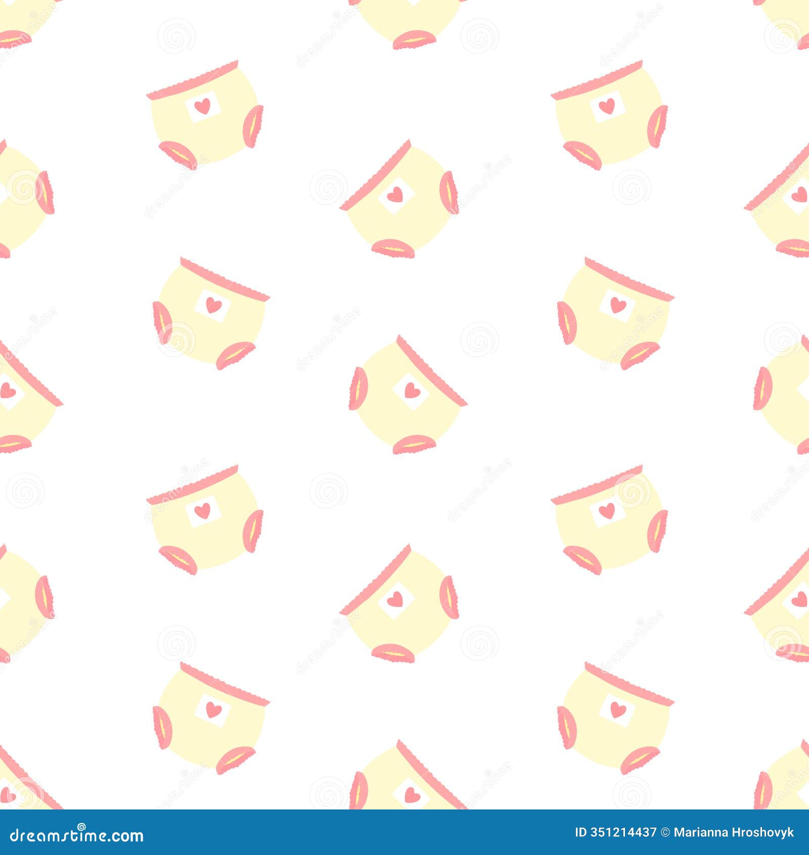 Yellow Diapers Vector Seamless Pattern. Diaper Angles, Diaper Changing ...