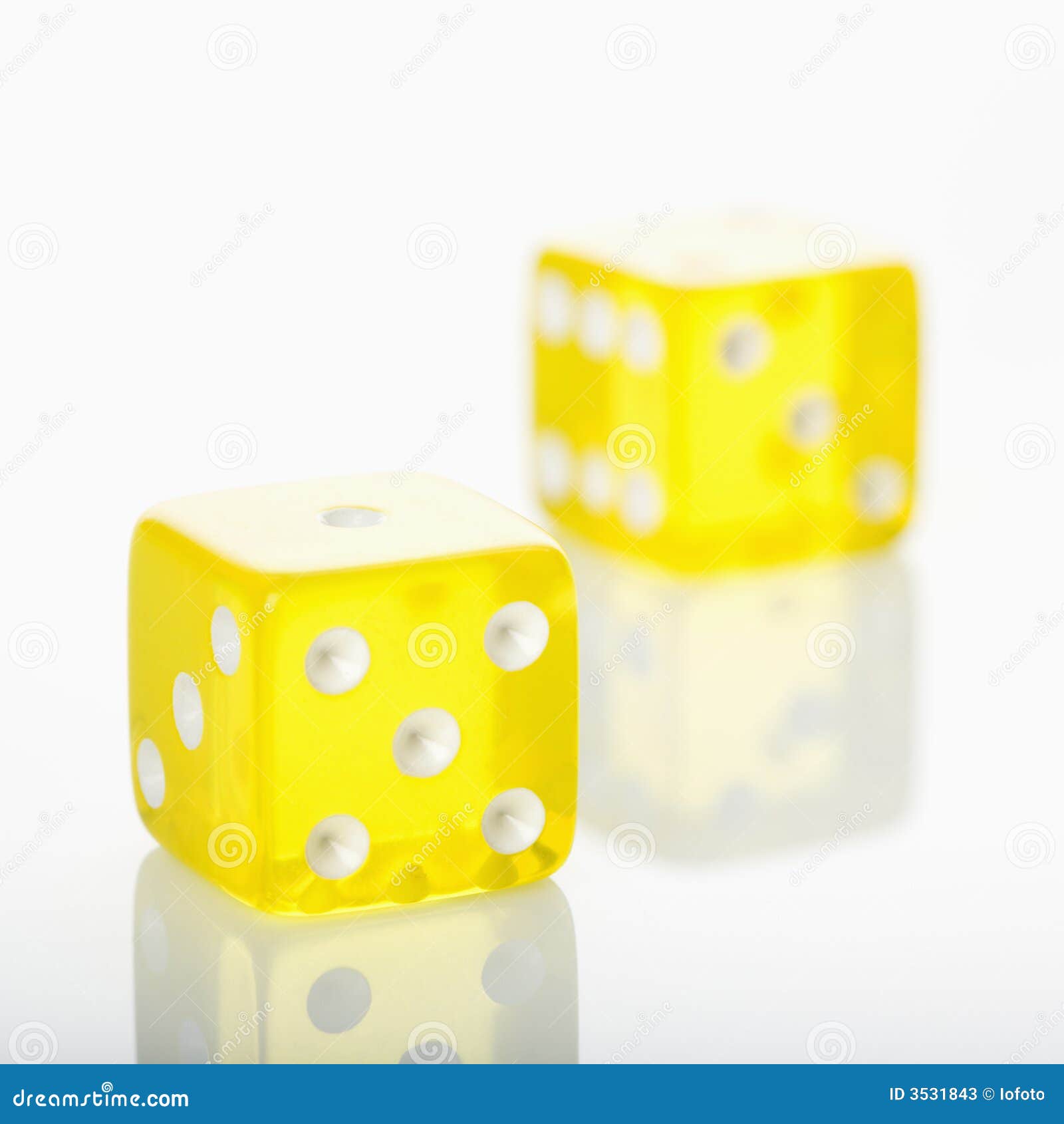 Yellow dice. stock image. Image of dice, pair, square - 3531843