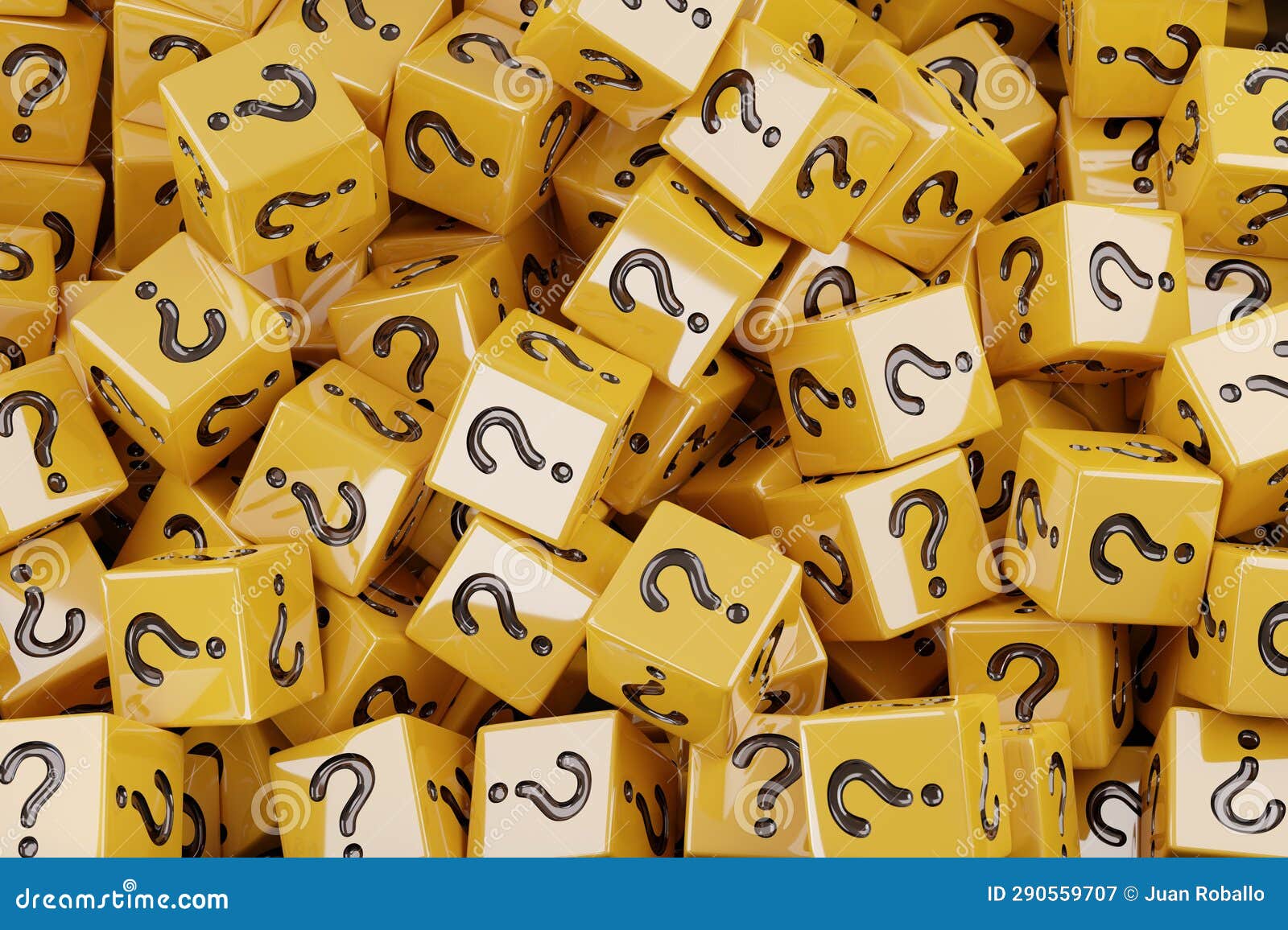 Yellow Dice with Question Marks on Their Faces Background. 3d ...