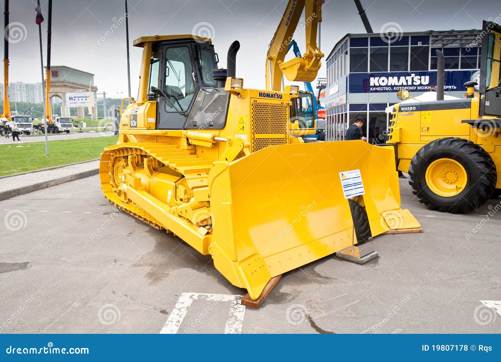 Yellow diesel bulldozer editorial stock photo. Image of construction ...