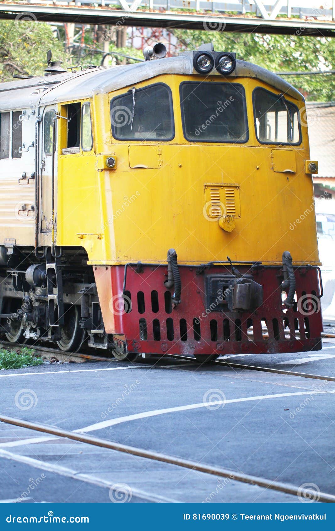 Yellow diesel engine train stock image. Image of capital - 81690039