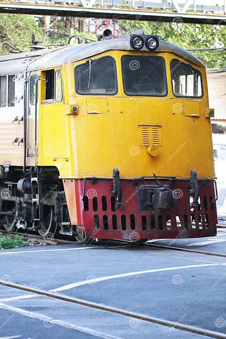 Yellow diesel engine train stock image. Image of capital - 81690039