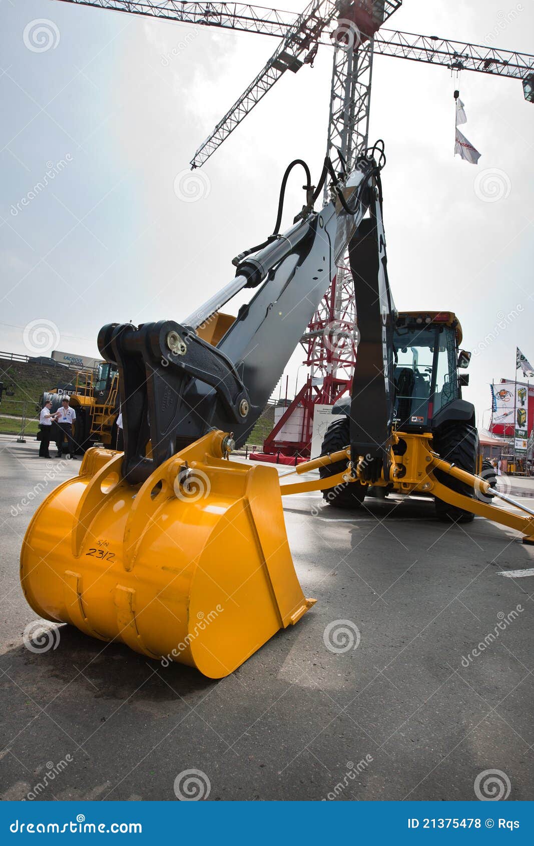 Yellow diesel excavator editorial stock photo. Image of transportation ...