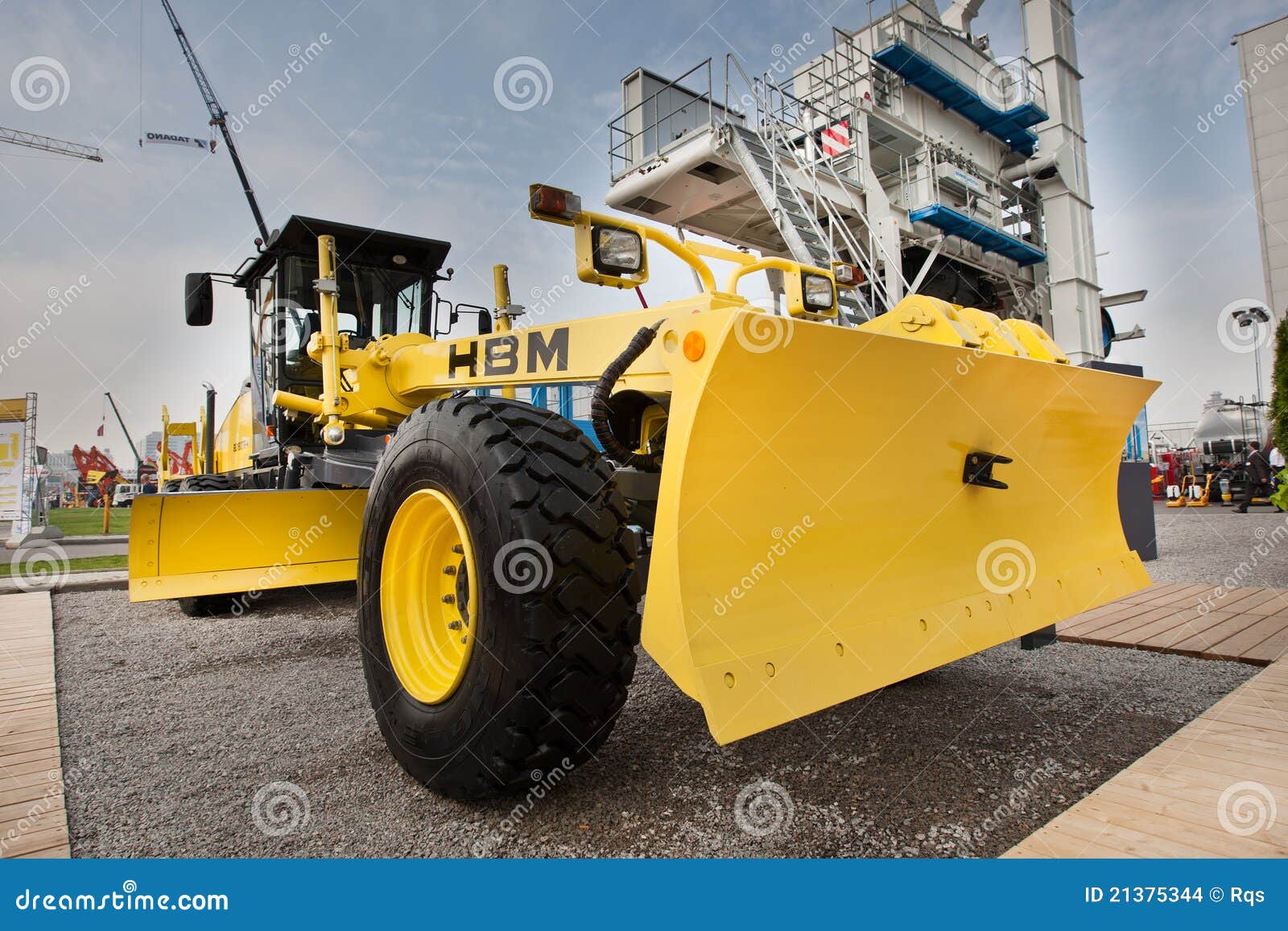 Yellow diesel land grader editorial stock image. Image of transport ...