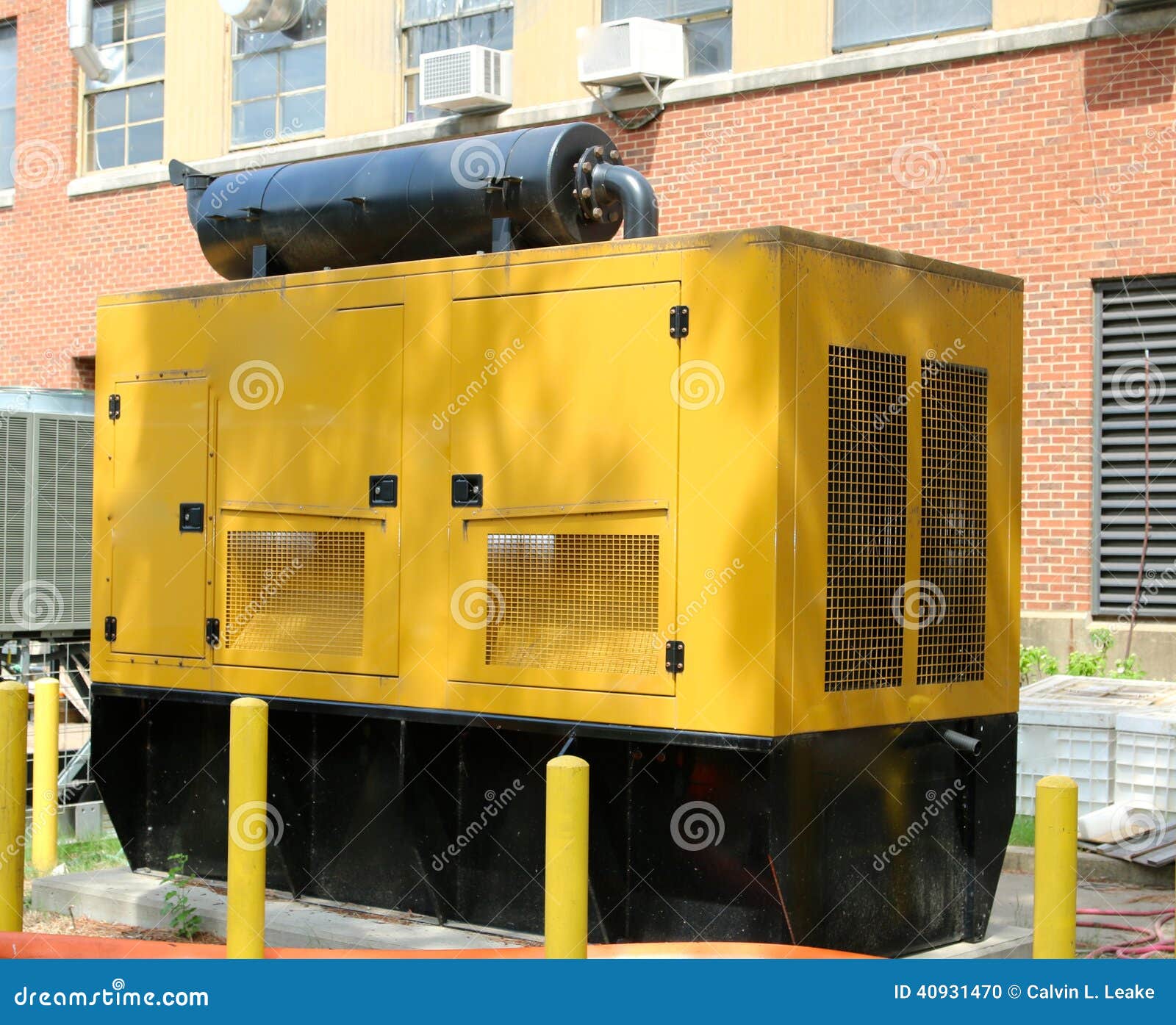 Yellow Diesel Powered Generator Stock Photo - Image of hurricane ...