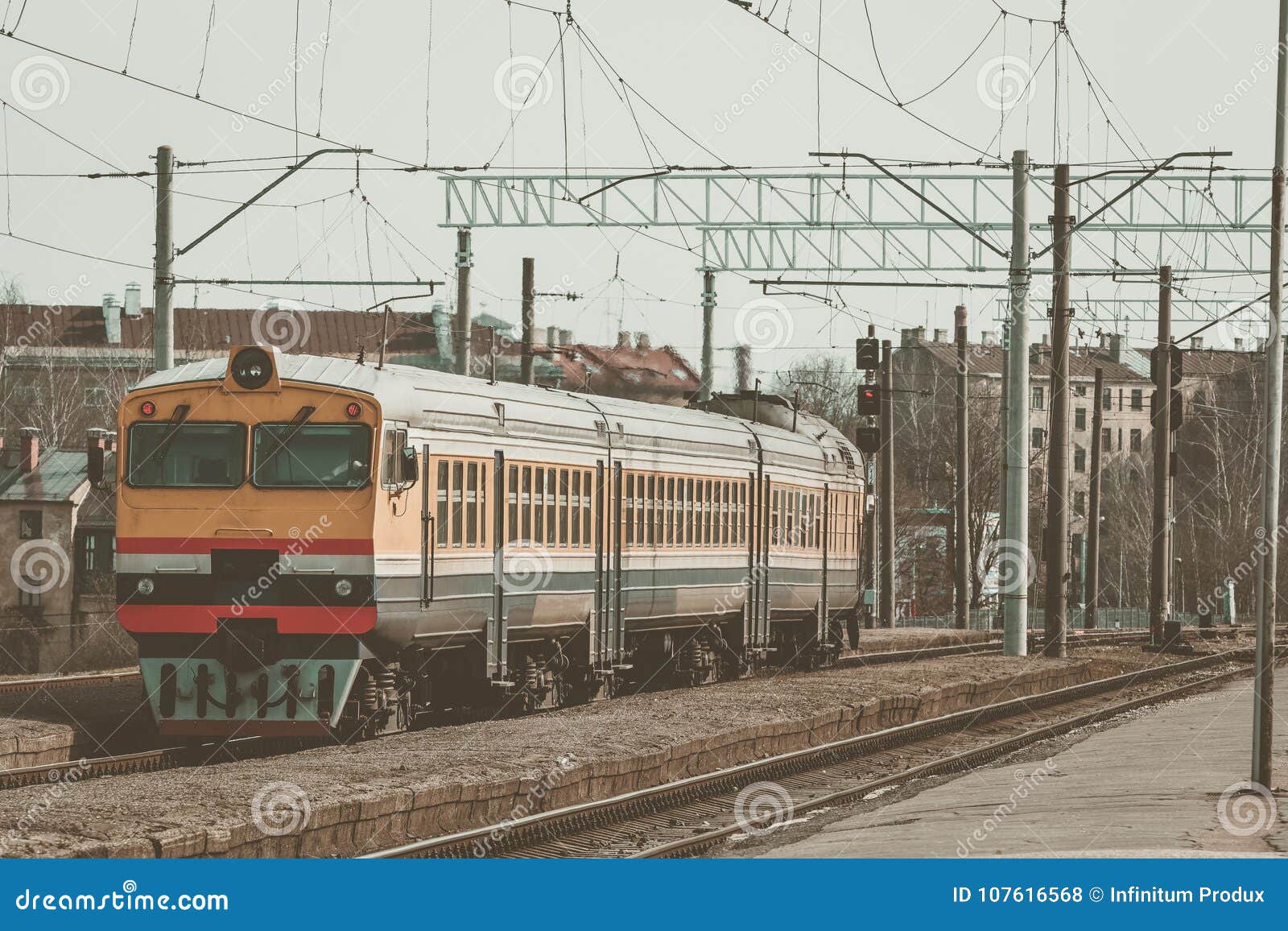 Yellow diesel train stock photo. Image of locomotive - 107616568