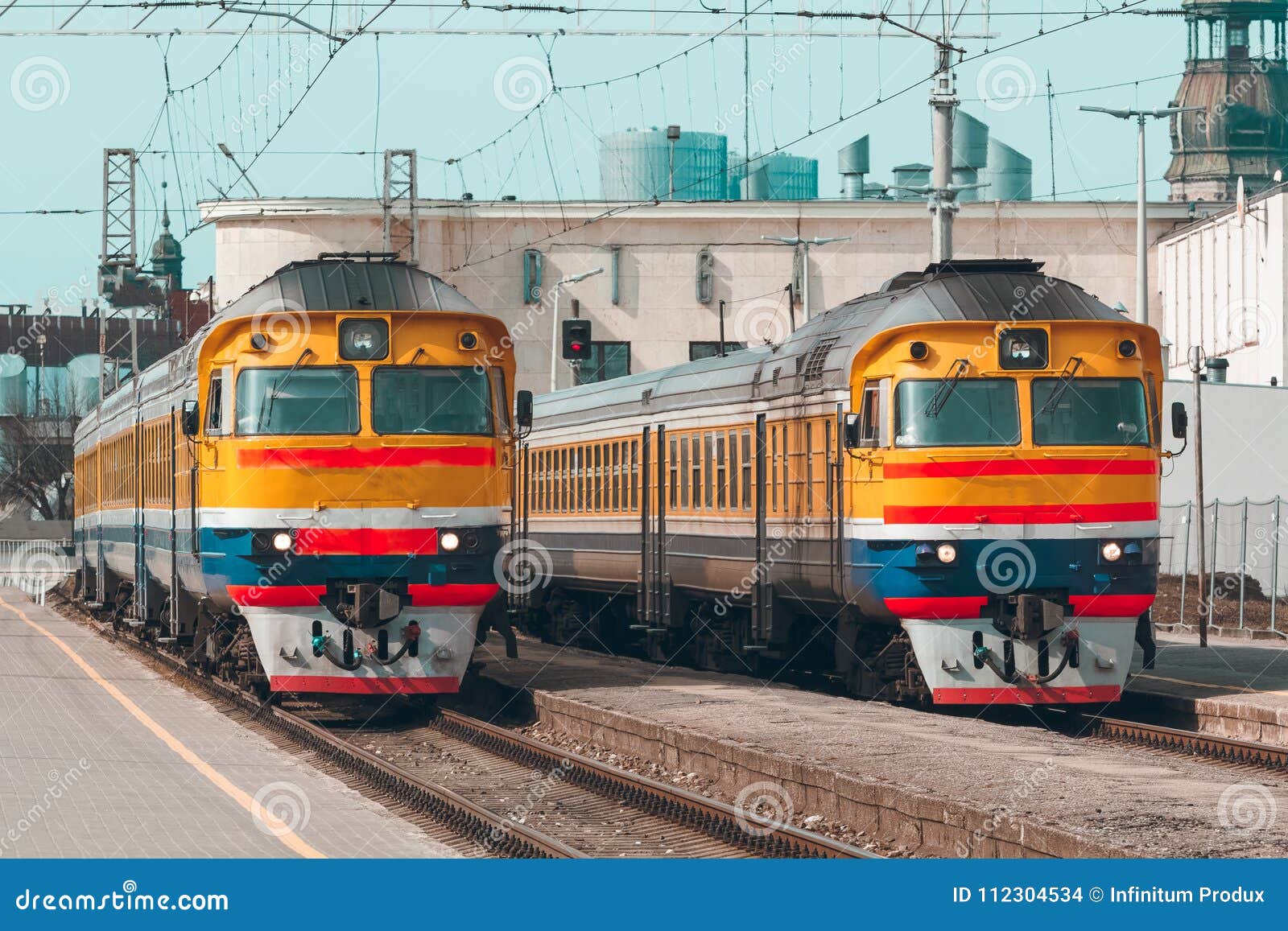 Yellow diesel train stock photo. Image of electricity - 112304534