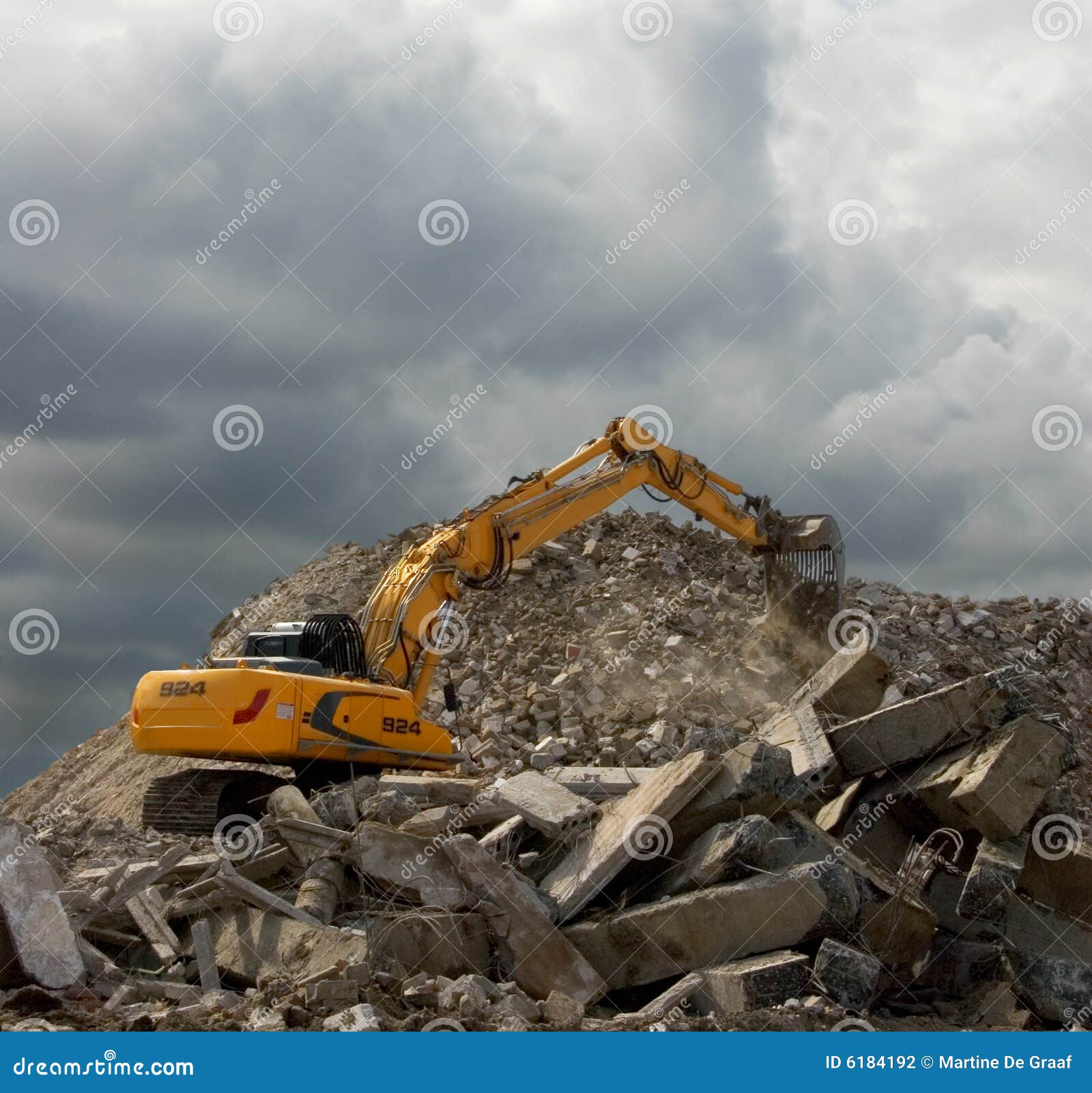 Yellow digger stock photo. Image of construction, concrete - 6184192