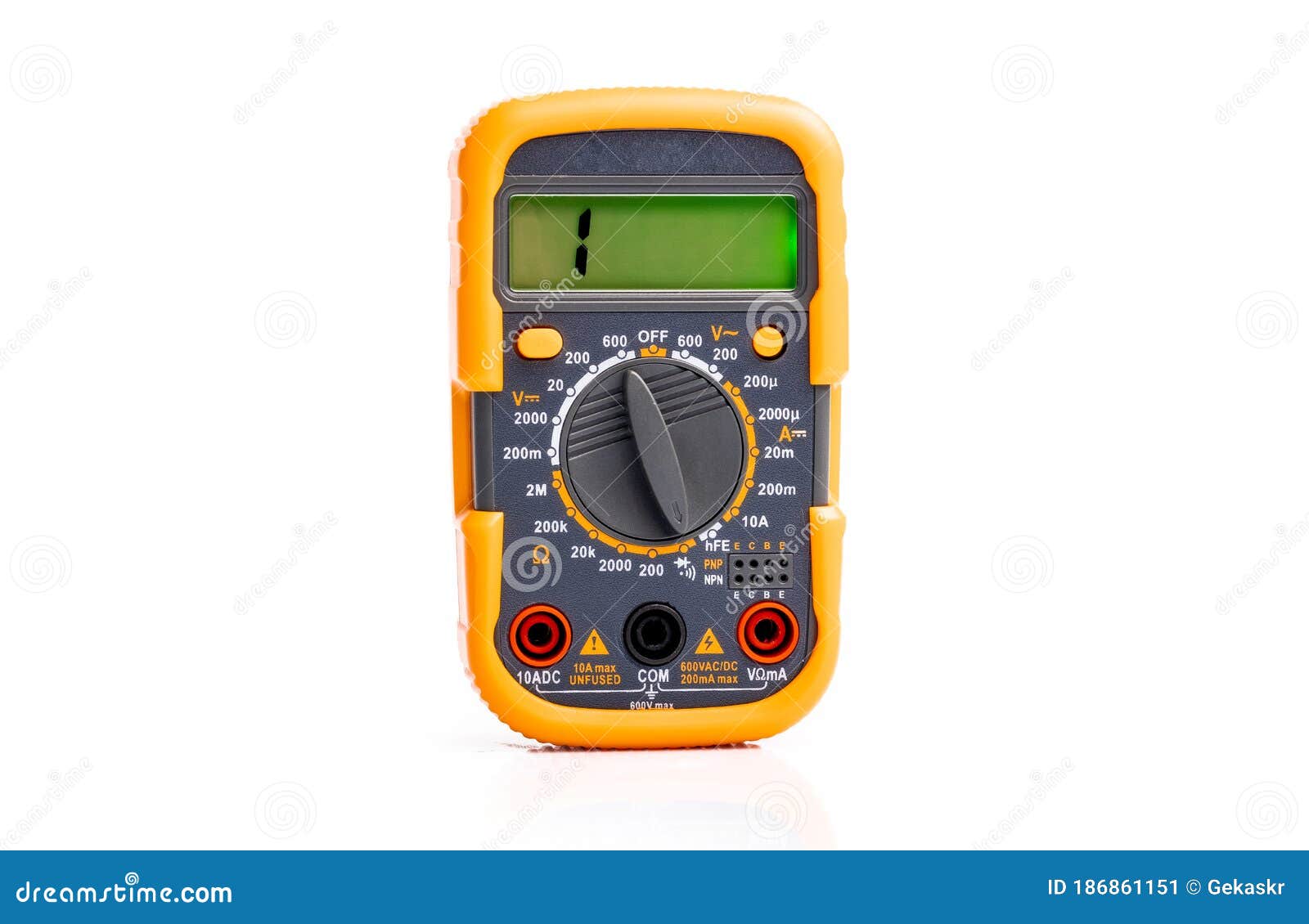 Yellow Digital Multimeter Isolated Stock Image - Image of connection ...