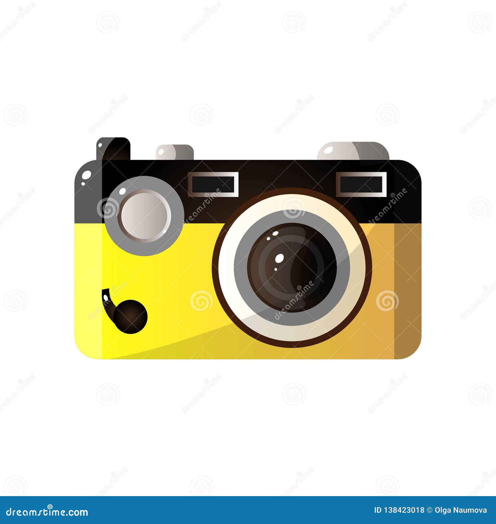 Yellow Digital Photo Camera Vector Illustration. Digital Photo Cameras ...