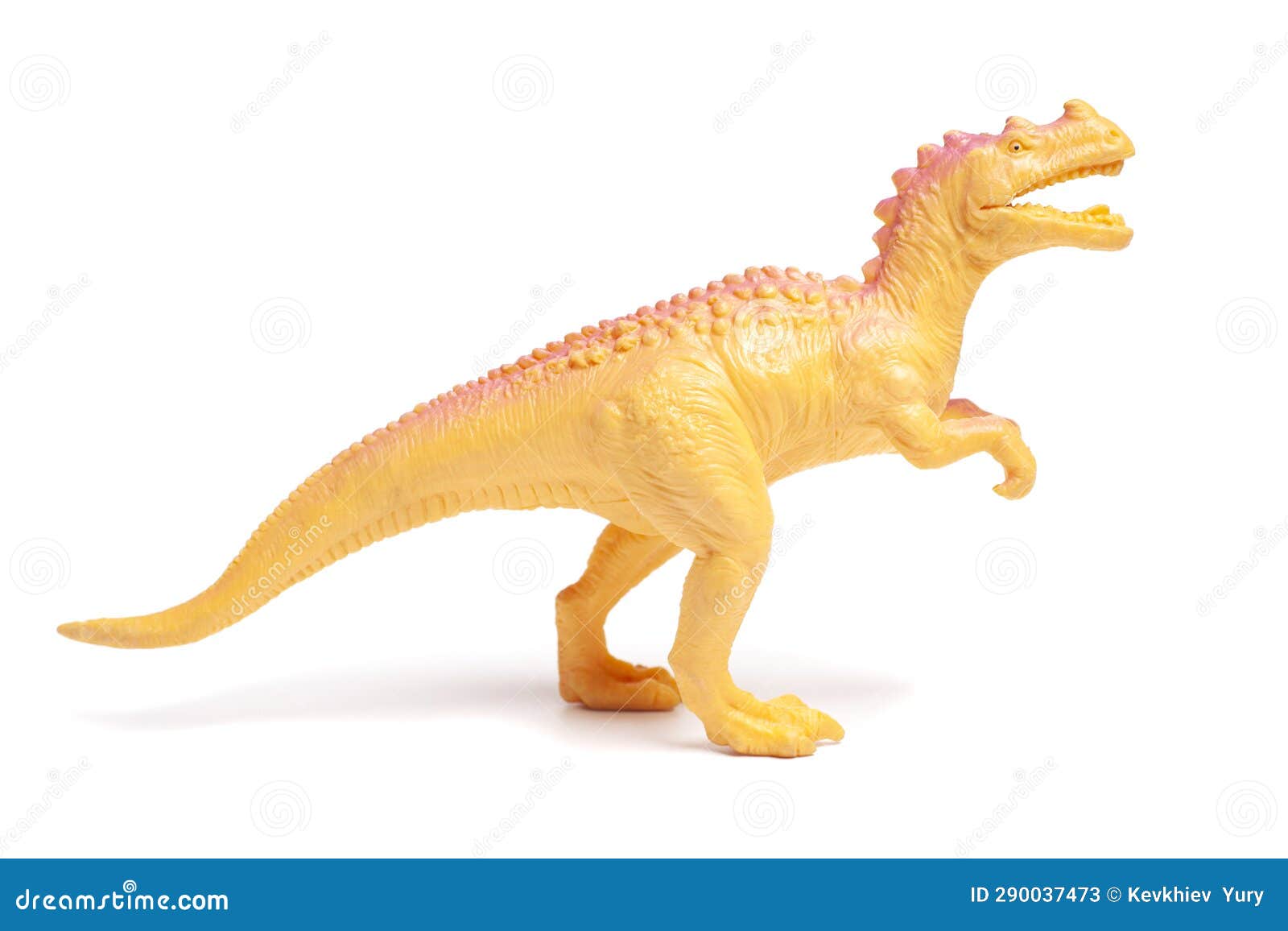 Yellow Dinosaur Toy Isolated on White Background. Stock Image - Image ...