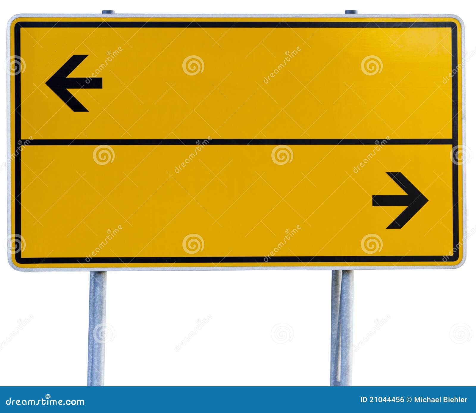 Yellow Direction Sign (clipping Path Included) Stock Photo - Image of ...