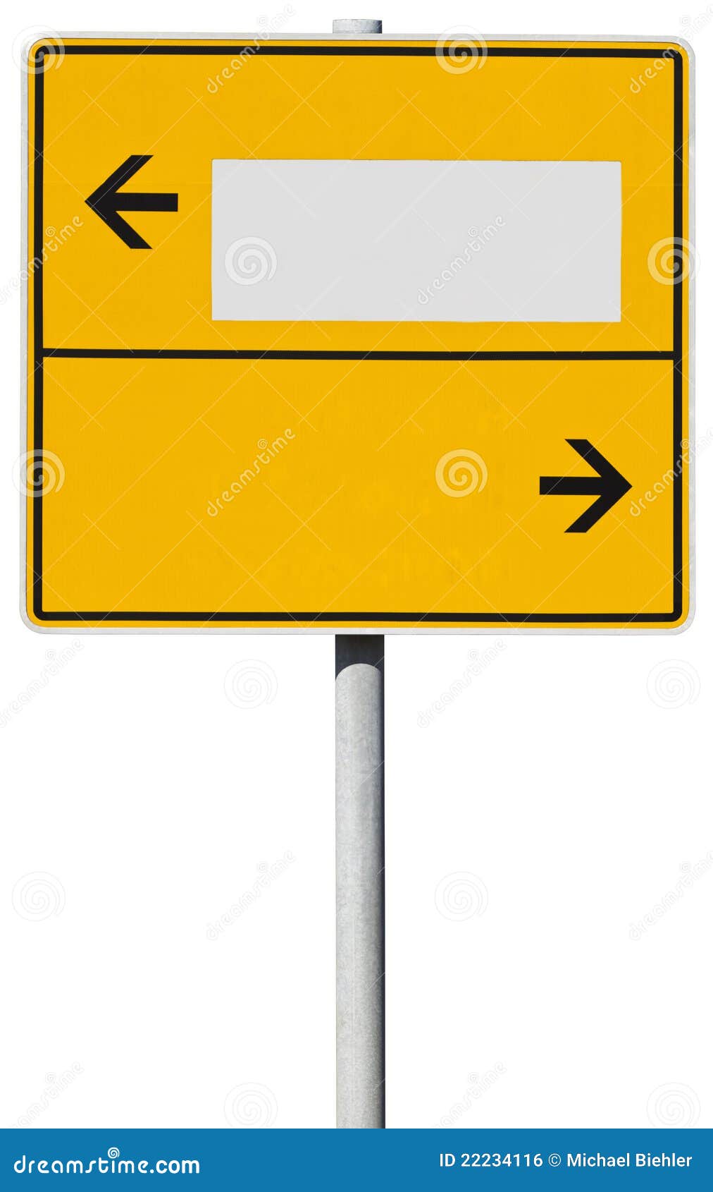 Yellow Direction Sign (clipping Path Included) Stock Photo - Image of ...