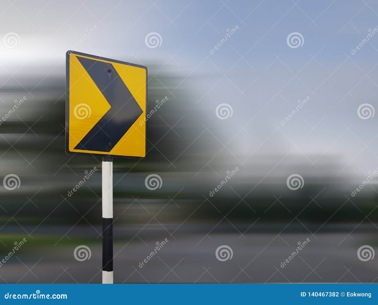 Yellow Direction Sign - Road Sign with Arrow Stock Photo - Image of ...