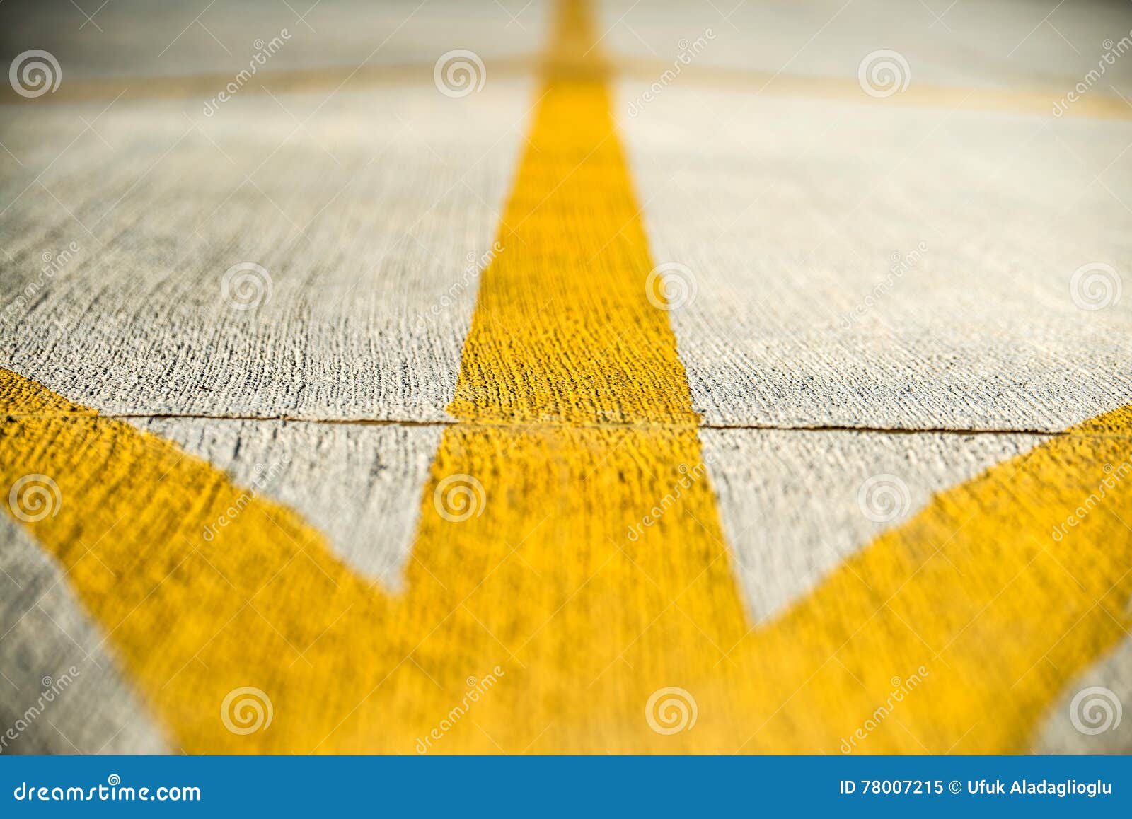 Yellow Direction Strips on an Airfield Runway. Stock Image - Image of ...