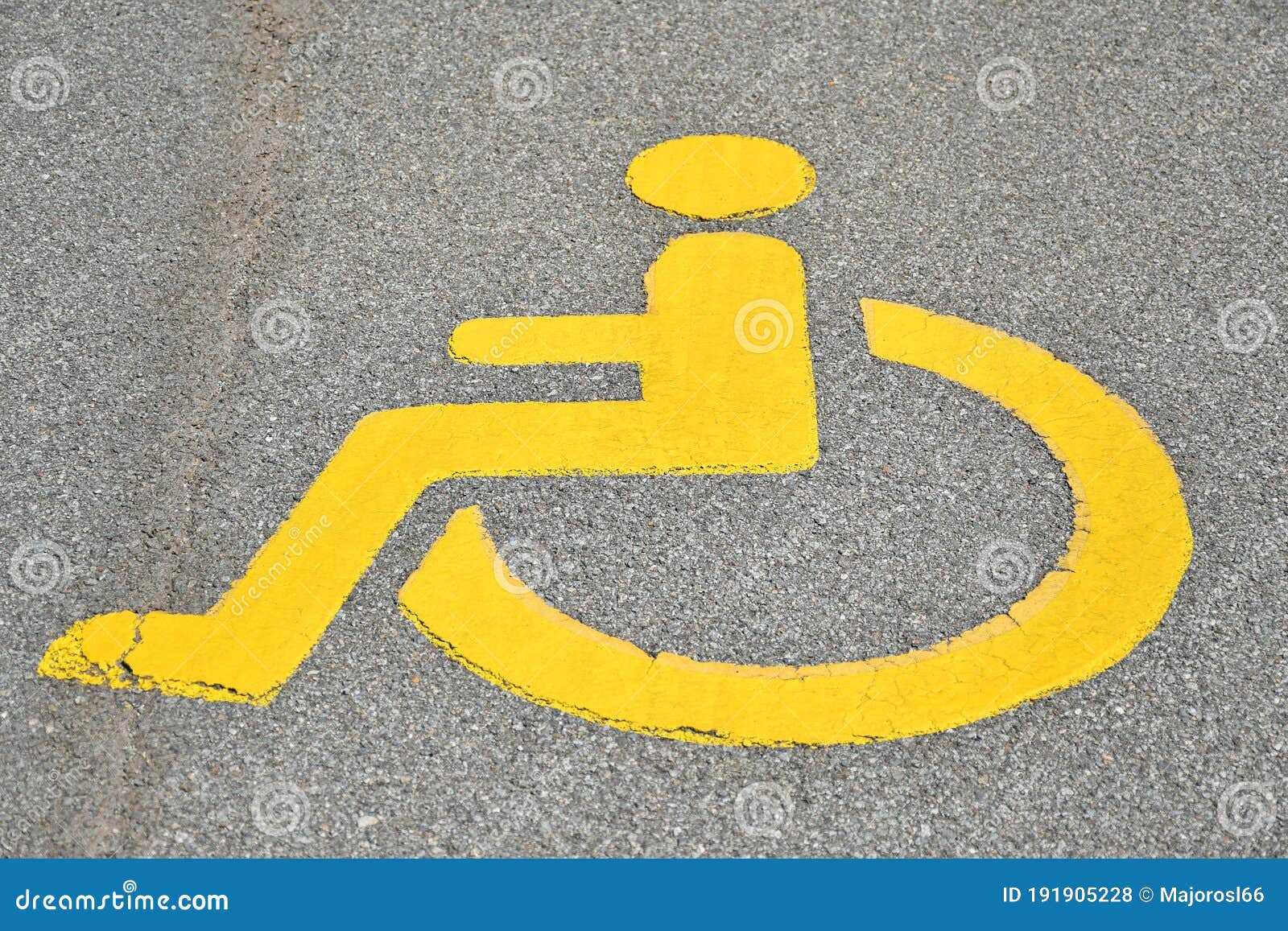 Yellow Disabled Driver Sign On Windshield Of Car. View From Inside ...