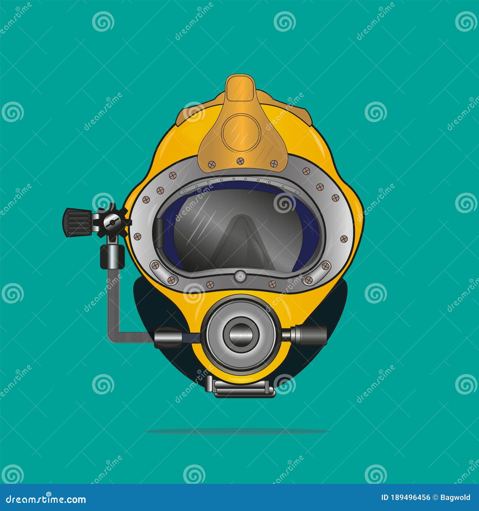 Diving Helmet Vector Drawing - Commercial Diver | CartoonDealer.com ...