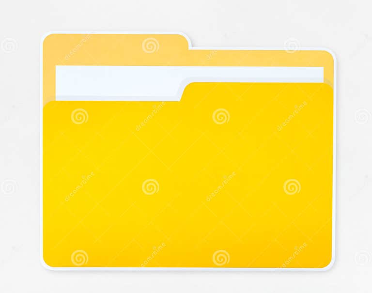 Yellow Document Folder Icon Isolated Stock Photo - Image of data, sign ...