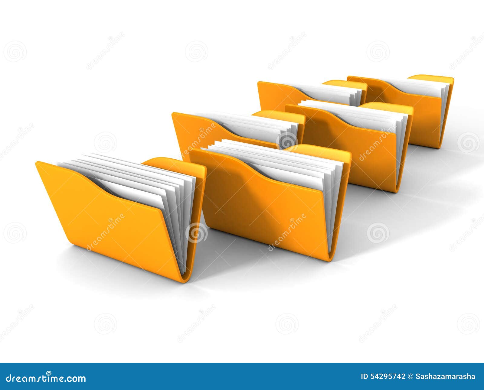 Yellow Document Paper Office Folders on White Background Stock ...