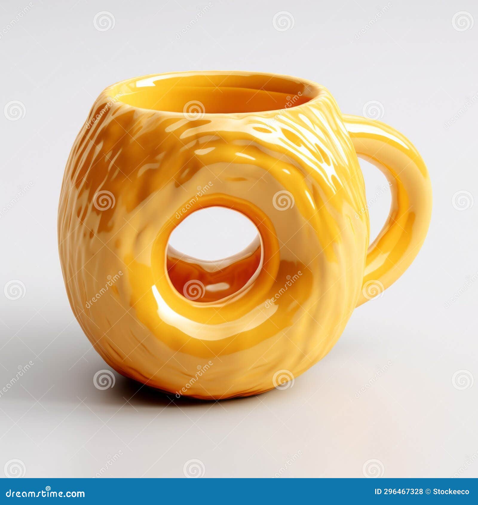 Yellow Donut Shaped Cup with Vray Tracing and Organic Expressionist ...