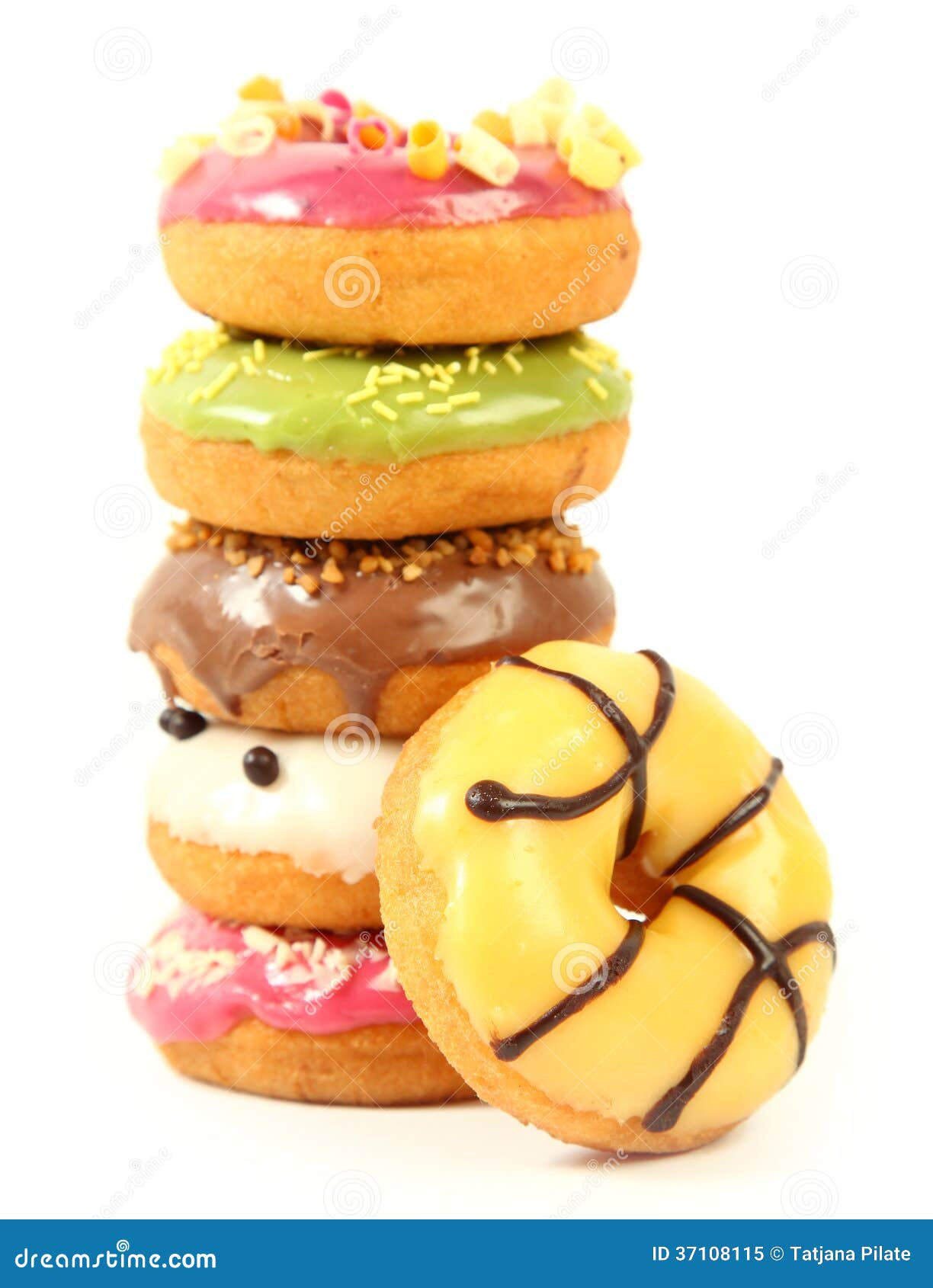 Yellow donut stock image. Image of isolated, heap, donuts - 37108115