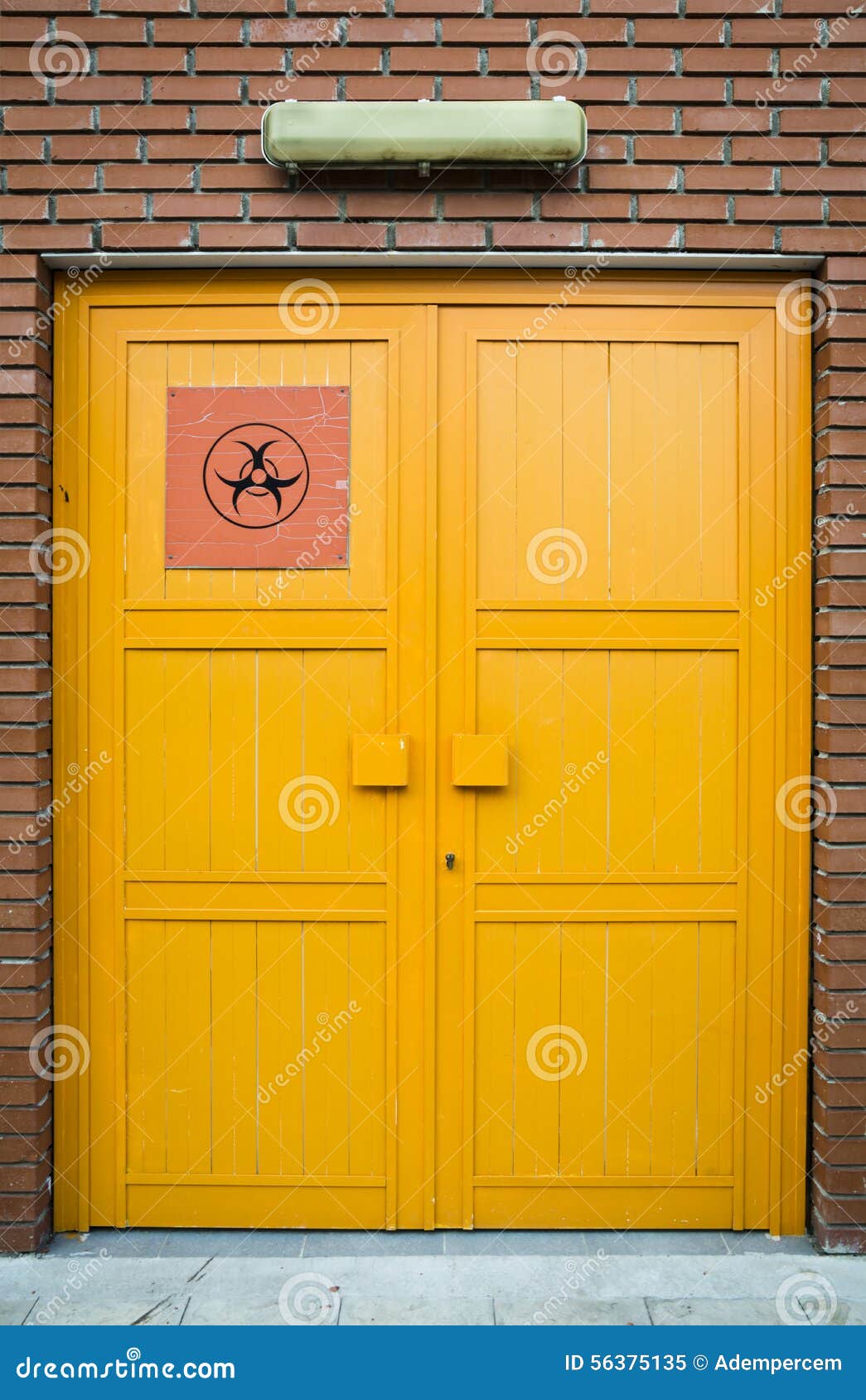 Yellow Door and Biohazard Symbol Stock Image - Image of domestic, metal ...