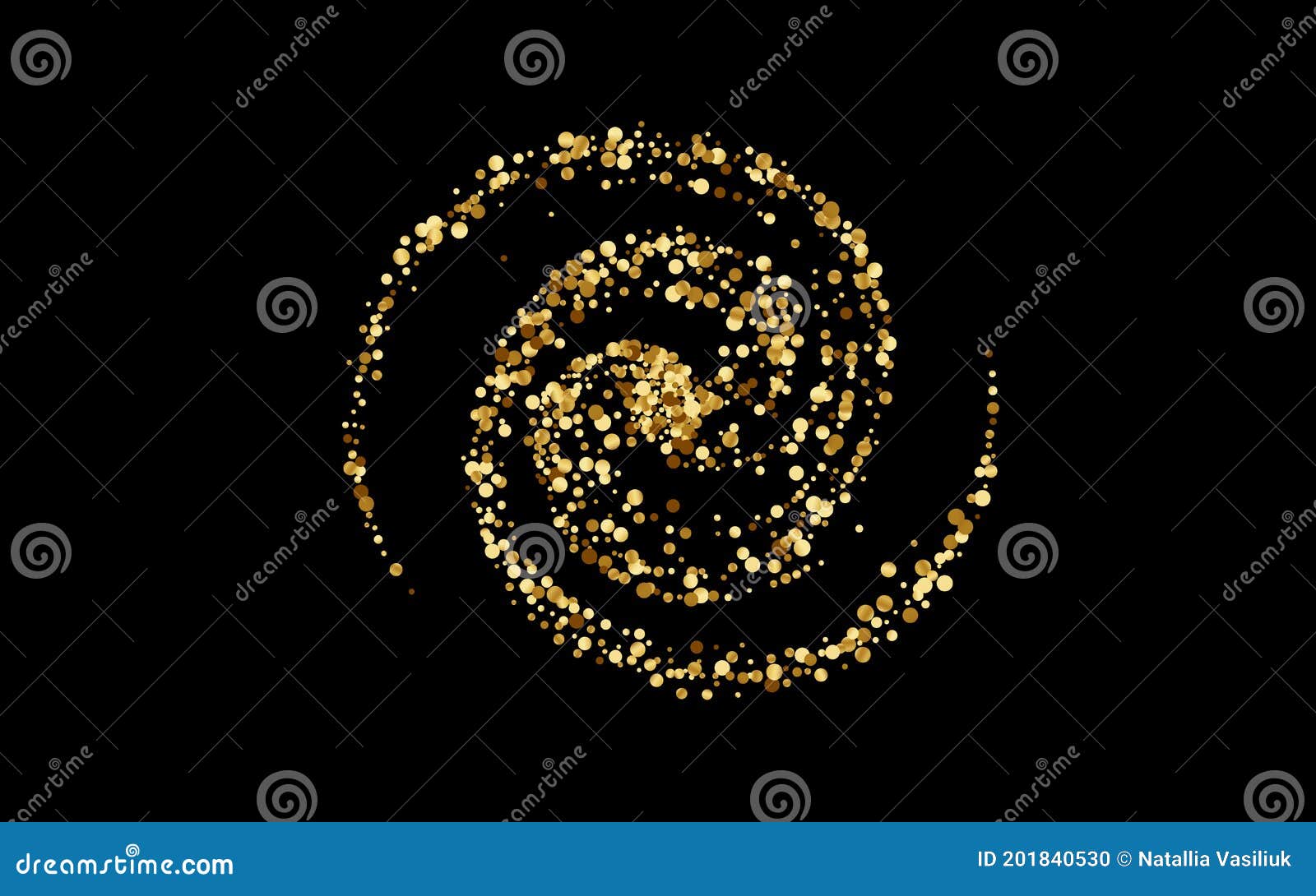 Yellow Dot Art Vector Black Background. Festive Stock Illustration ...