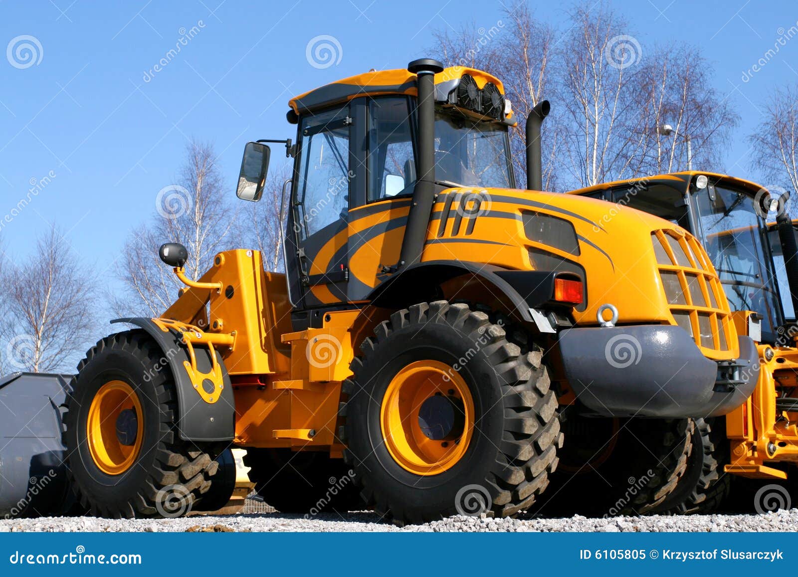 Yellow dozer stock image. Image of blue, hydraulic, machinery - 6105805