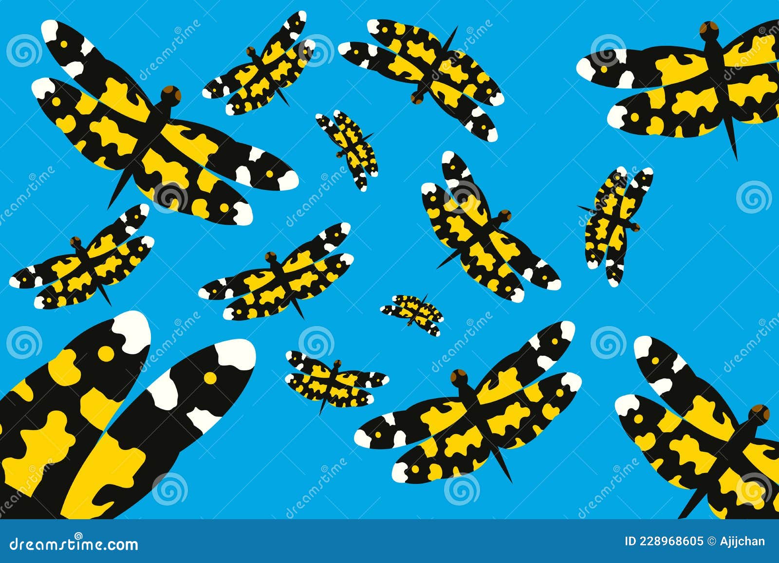 Dragon Flies Sitting On Leucas Slitwort Flower Locally Called ...