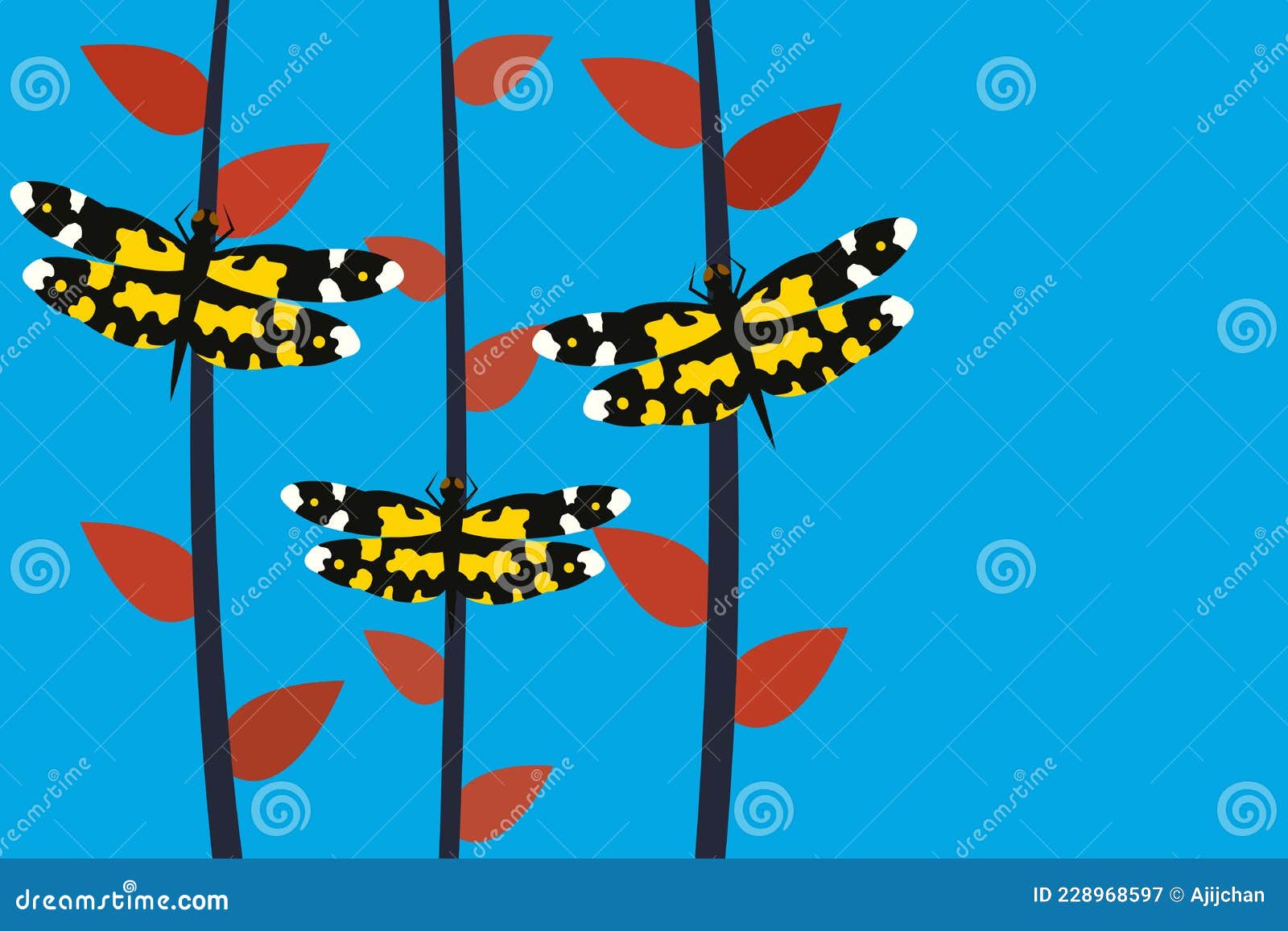 Dragon Flies Sitting On Leucas Slitwort Flower Locally Called ...
