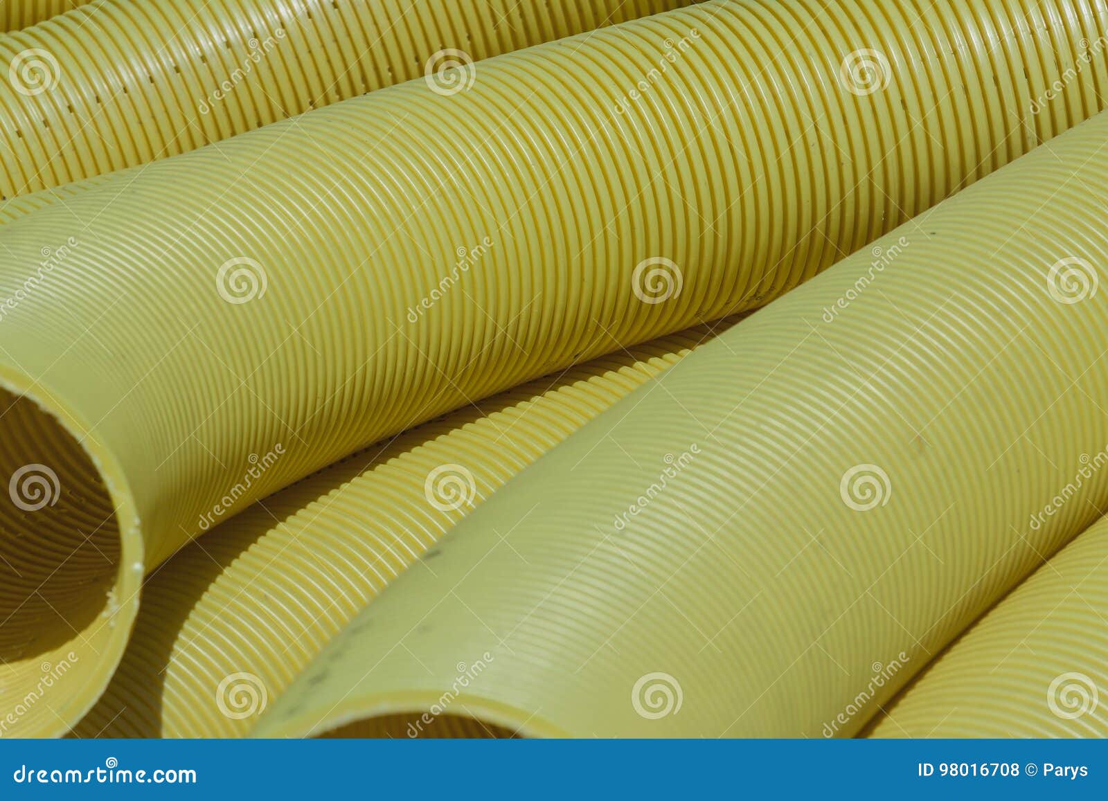 Yellow drain pipe stock photo. Image of construction - 98016708