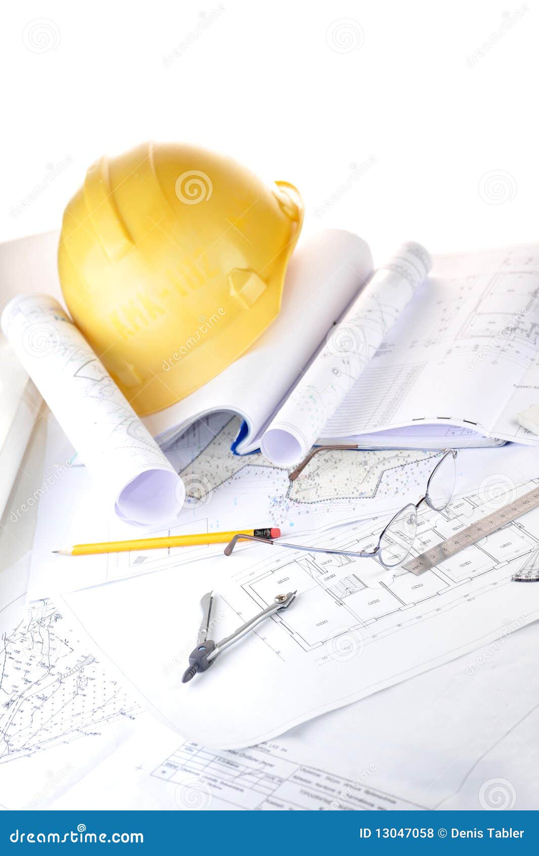 Yellow and drawings stock photo. Image of designer, architect - 13047058
