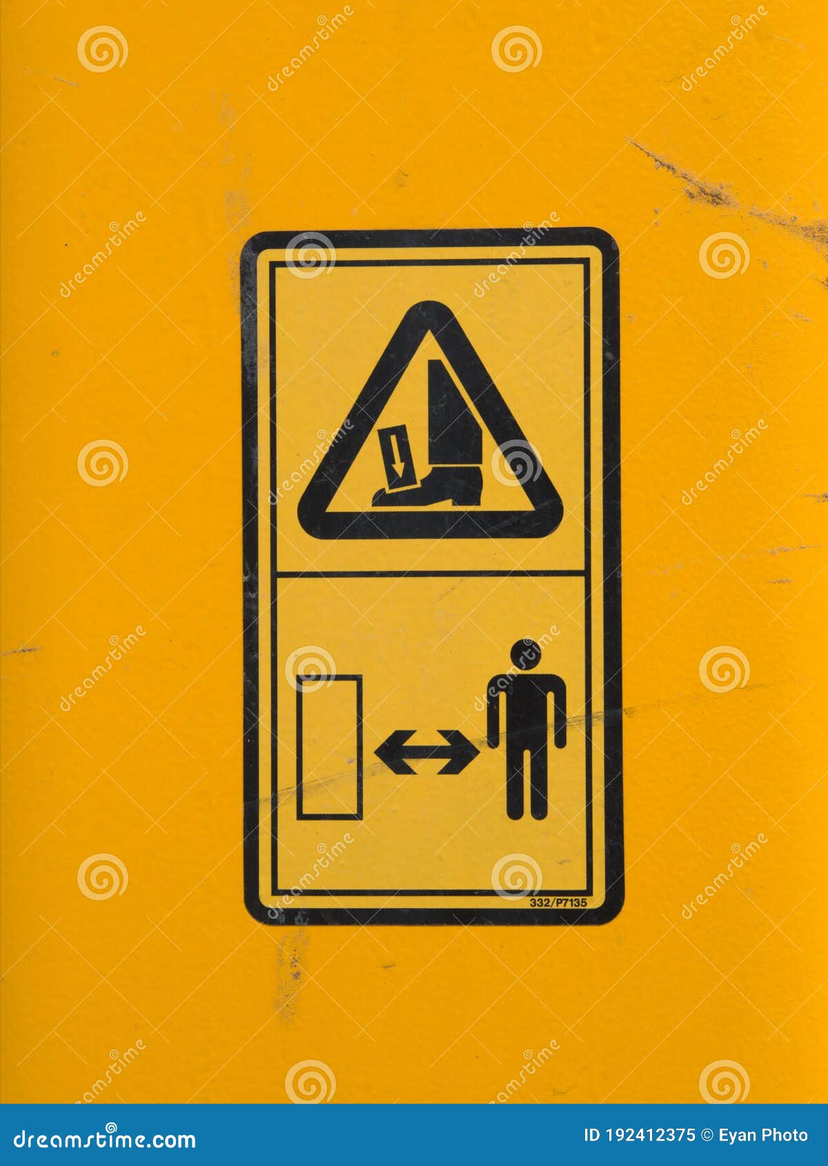 Sticker on the Excavator, Dredge, Warning Signs Stock Image - Image of ...