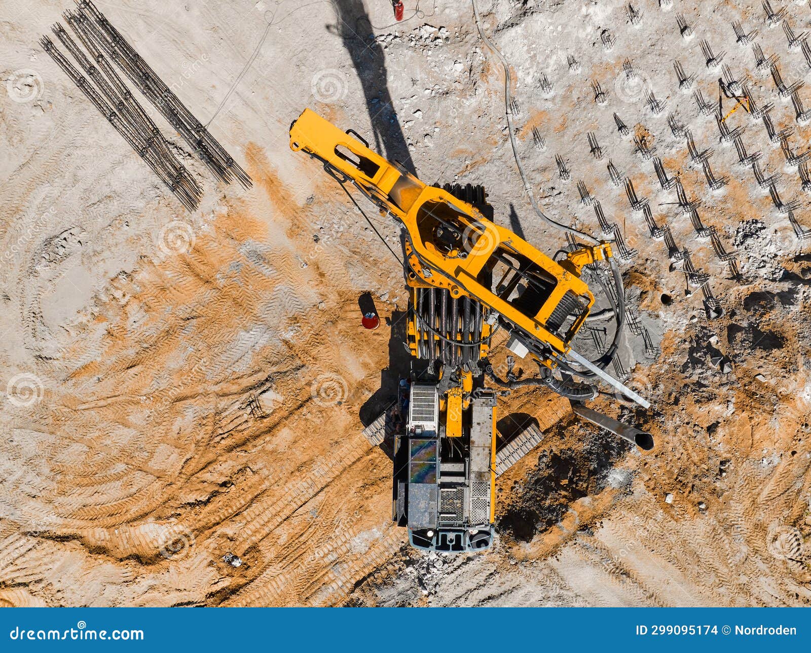 Yellow Drilling Rig for Building High Quality Mine on Site Stock Photo ...