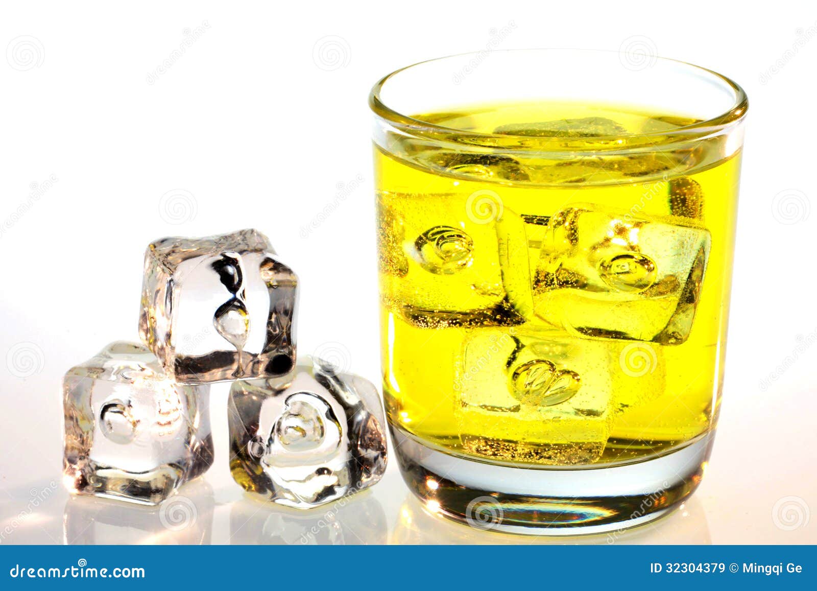 Yellow Drink with Ice Cubes Stock Image - Image of sizes, dining: 32304379