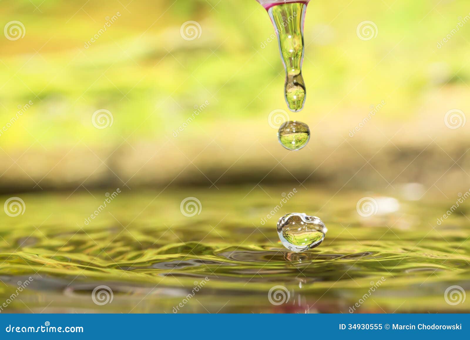 Yellow drops of water stock image. Image of magnified - 34930555