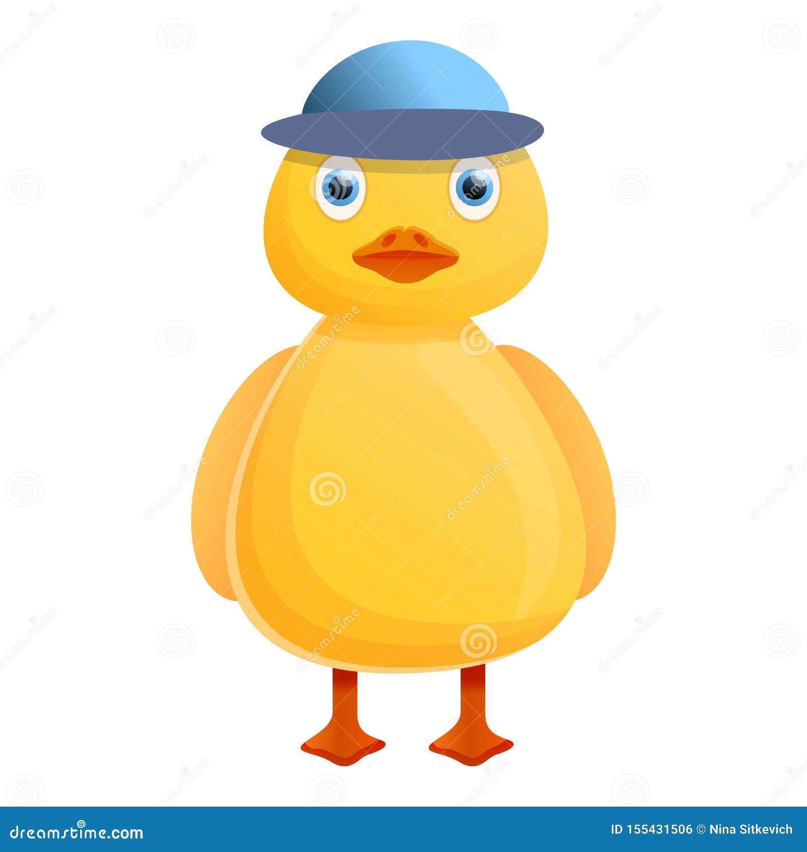 Yellow Duck Baseball Cap Icon, Cartoon Style Stock Vector ...