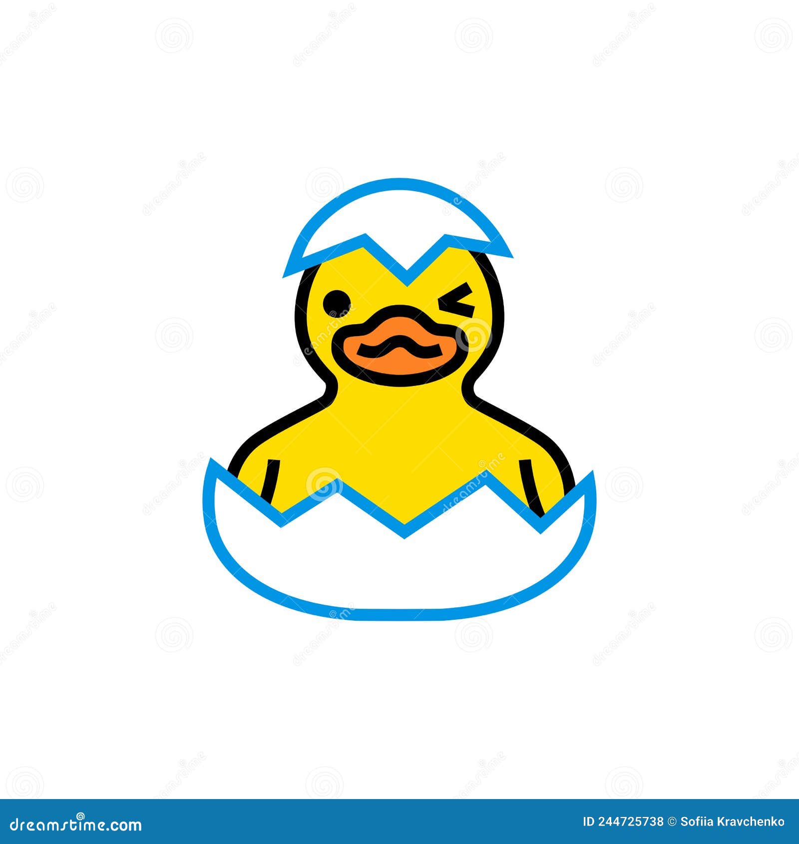 Duck Egg Crack With Slipping Duck Yolk Background Cartoon Vector ...