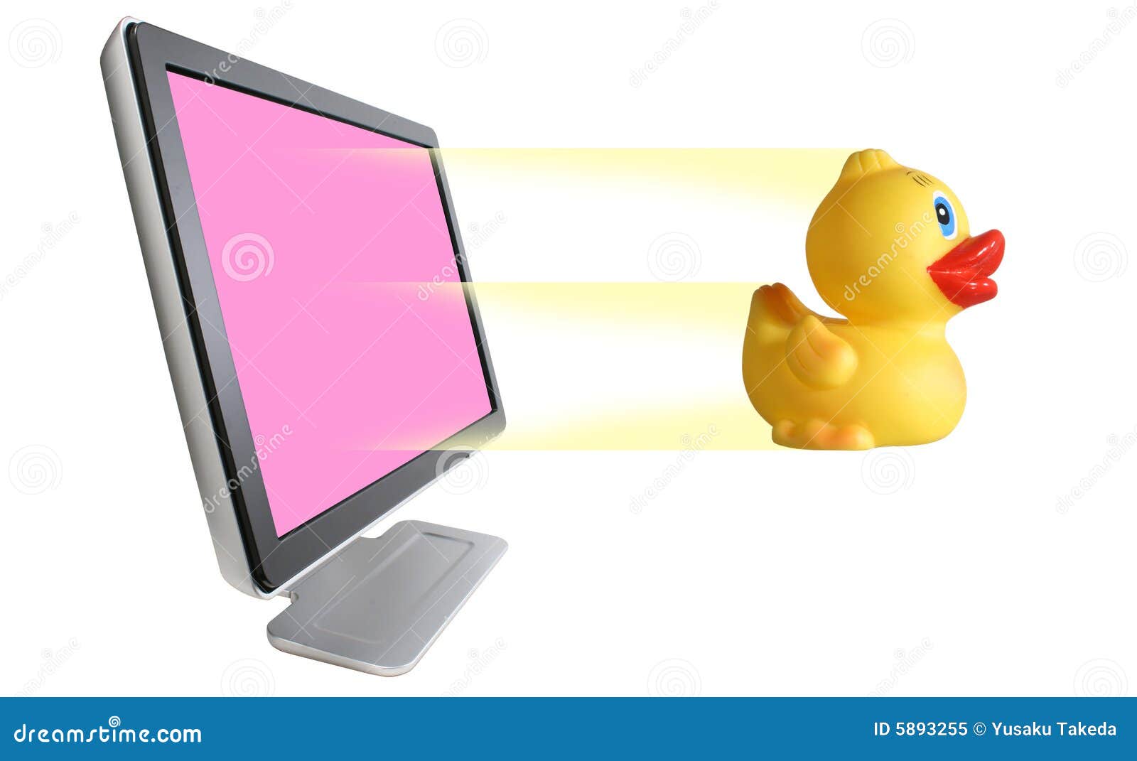 Yellow duck & monitor stock image. Image of freedom - 5893255