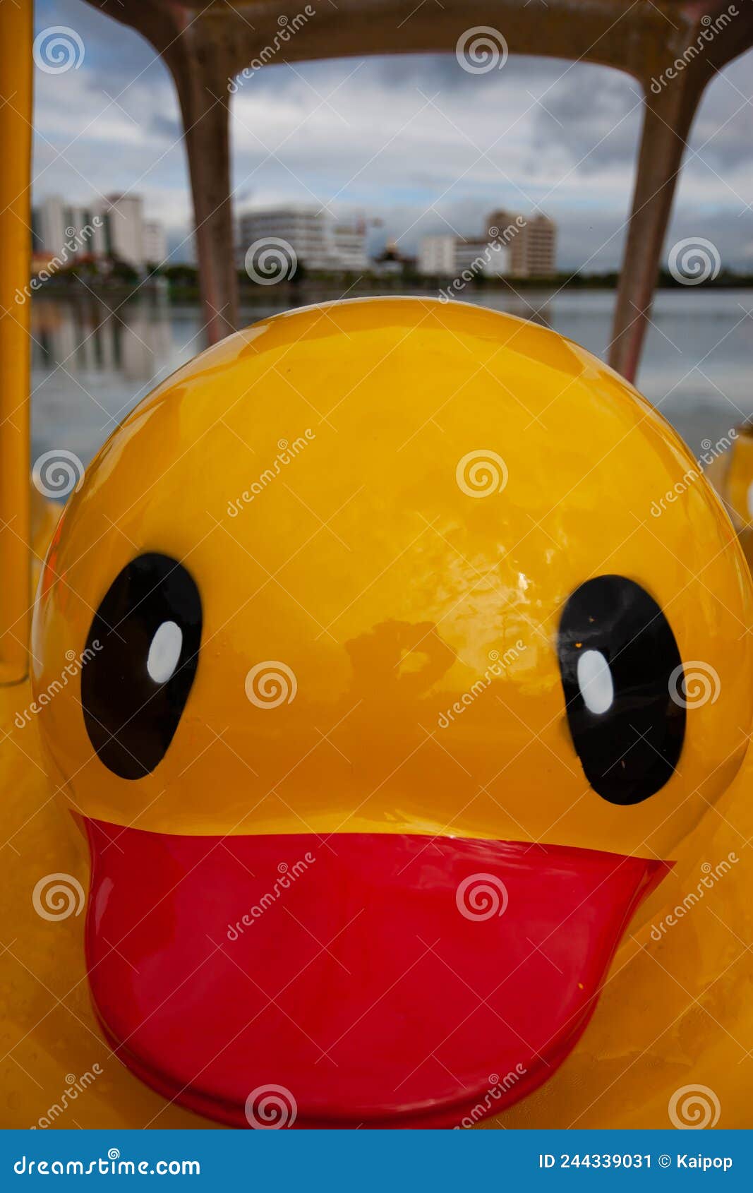 Yellow Duck Pedal Boat in Park Stock Image - Image of boat, couple ...