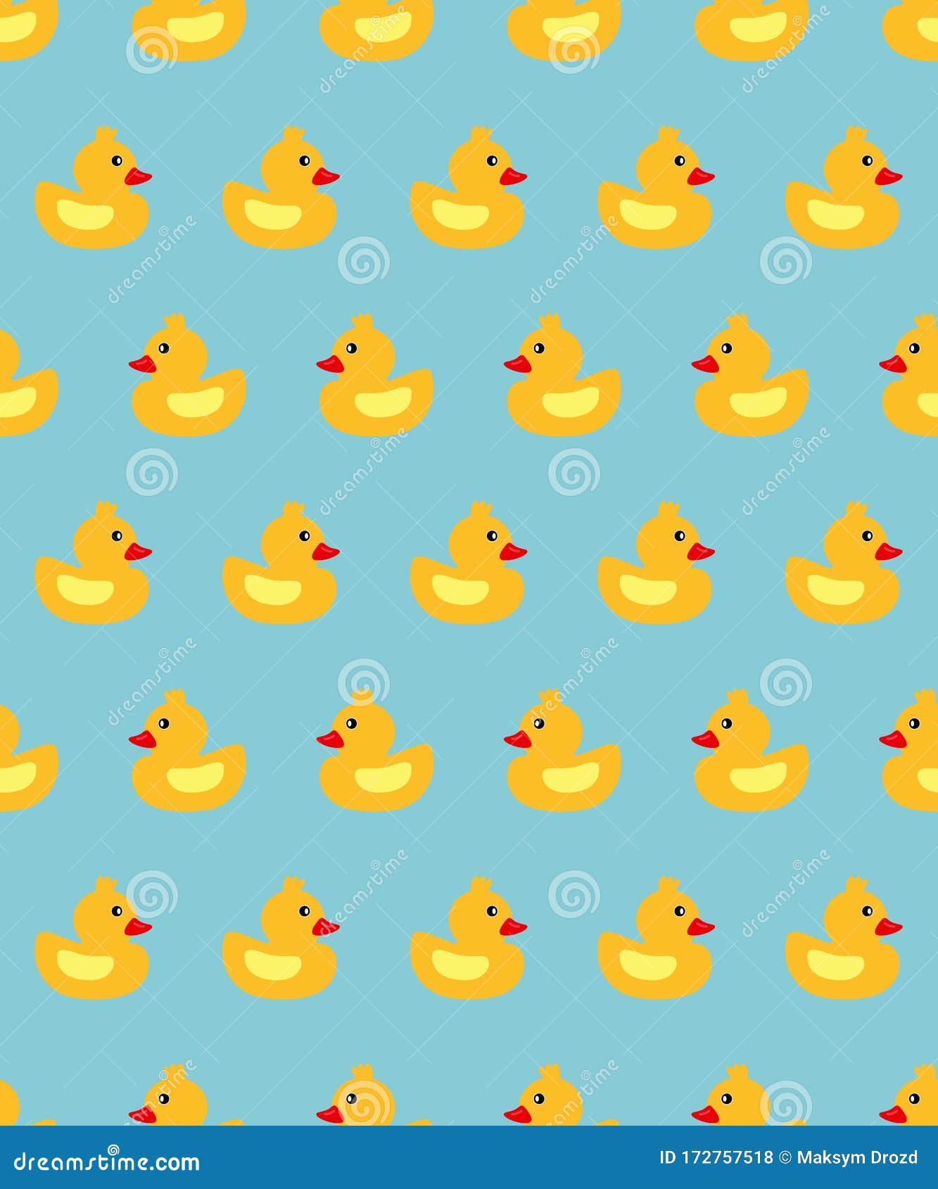 Yellow Duck Seamless Vector Pattern Stock Illustration - Illustration ...