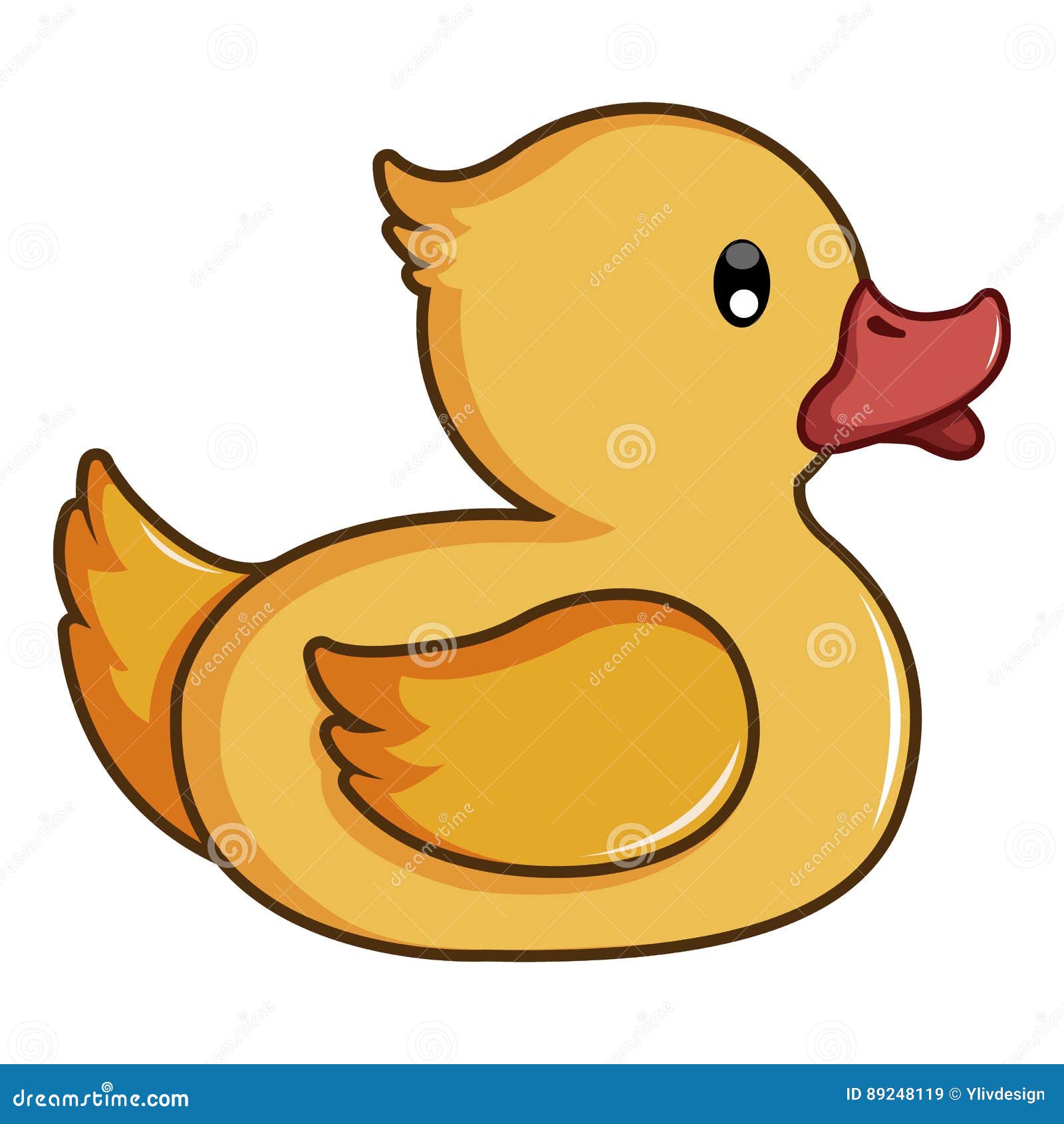 Yellow Duck Toy Icon, Cartoon Style Stock Vector - Illustration of ...