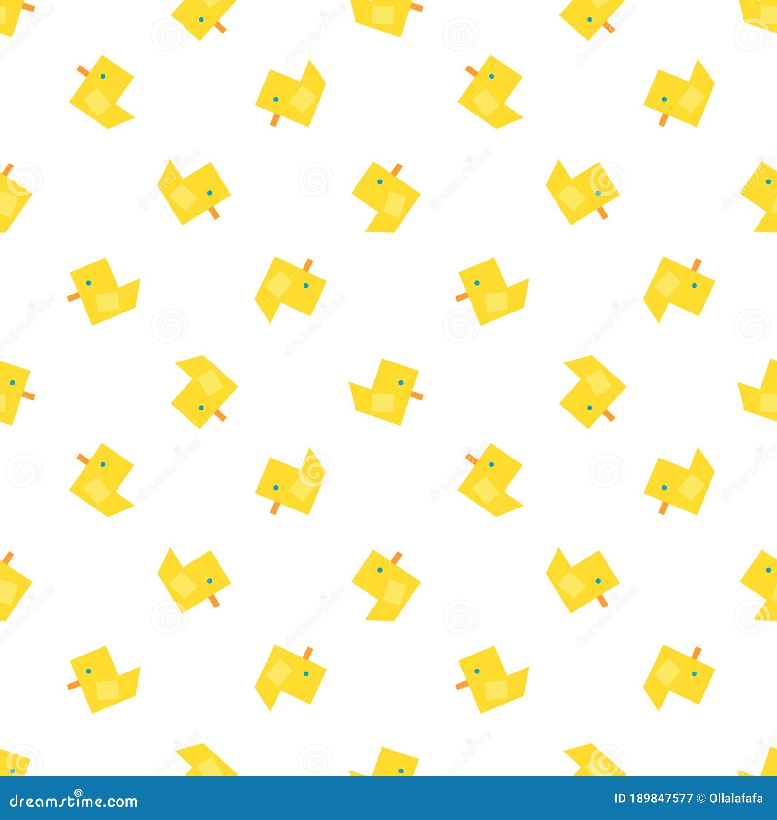 Yellow Ducks Vector Seamless Pattern Stock Vector - Illustration of ...