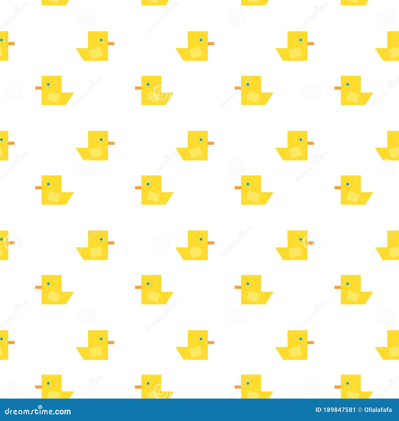 Yellow Ducks Vector Seamless Pattern Stock Vector - Illustration of ...