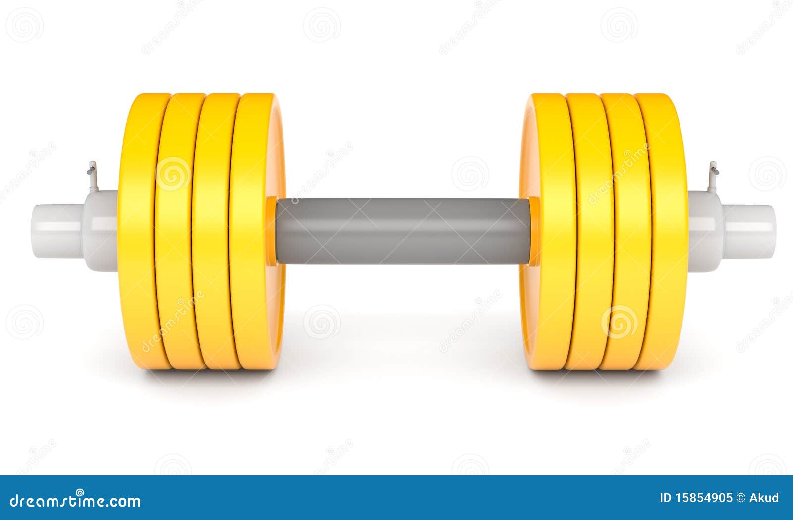 Yellow dumbbell stock illustration. Illustration of iron - 15854905