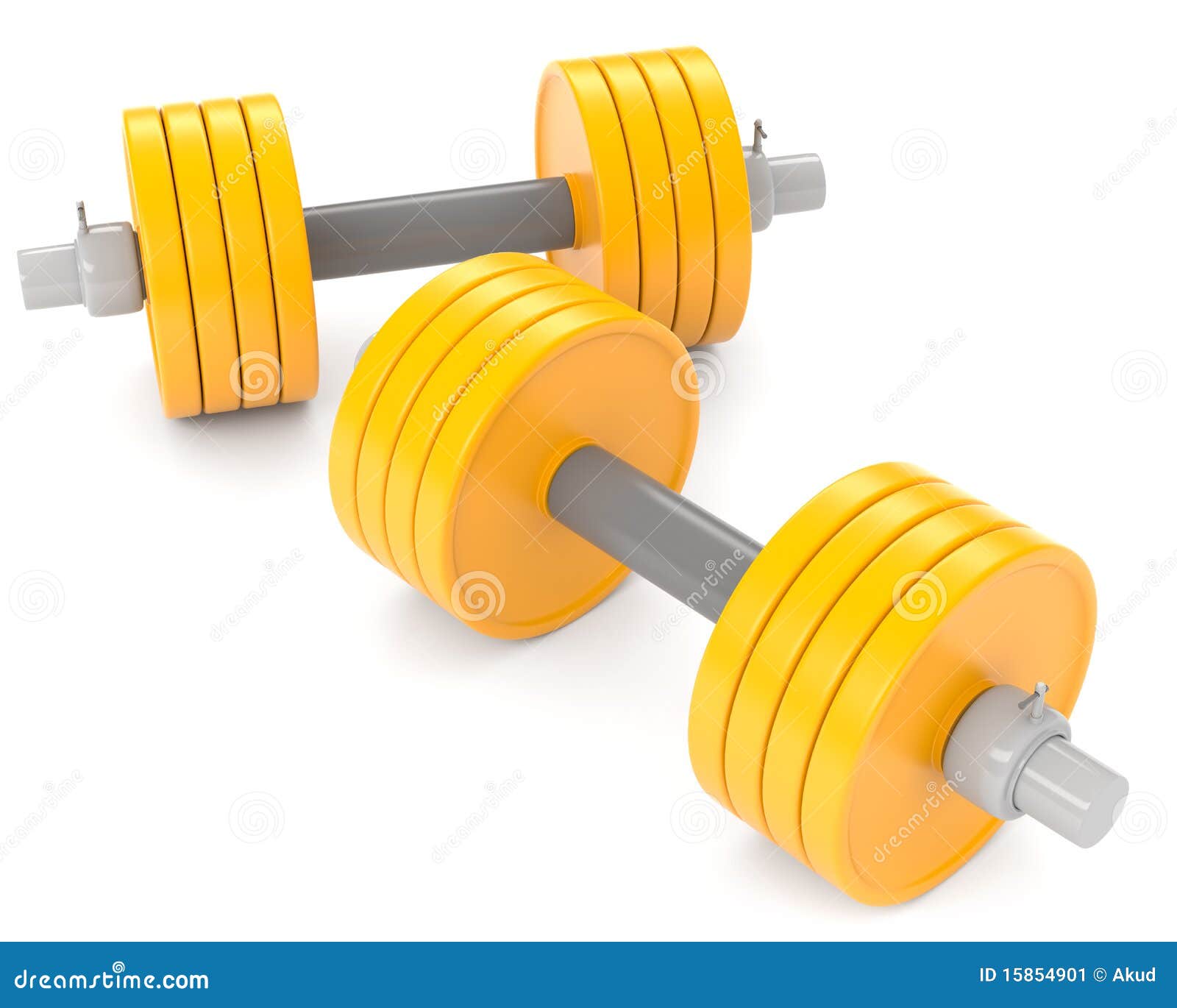 Yellow dumbbells stock illustration. Illustration of lifestyle - 15854901
