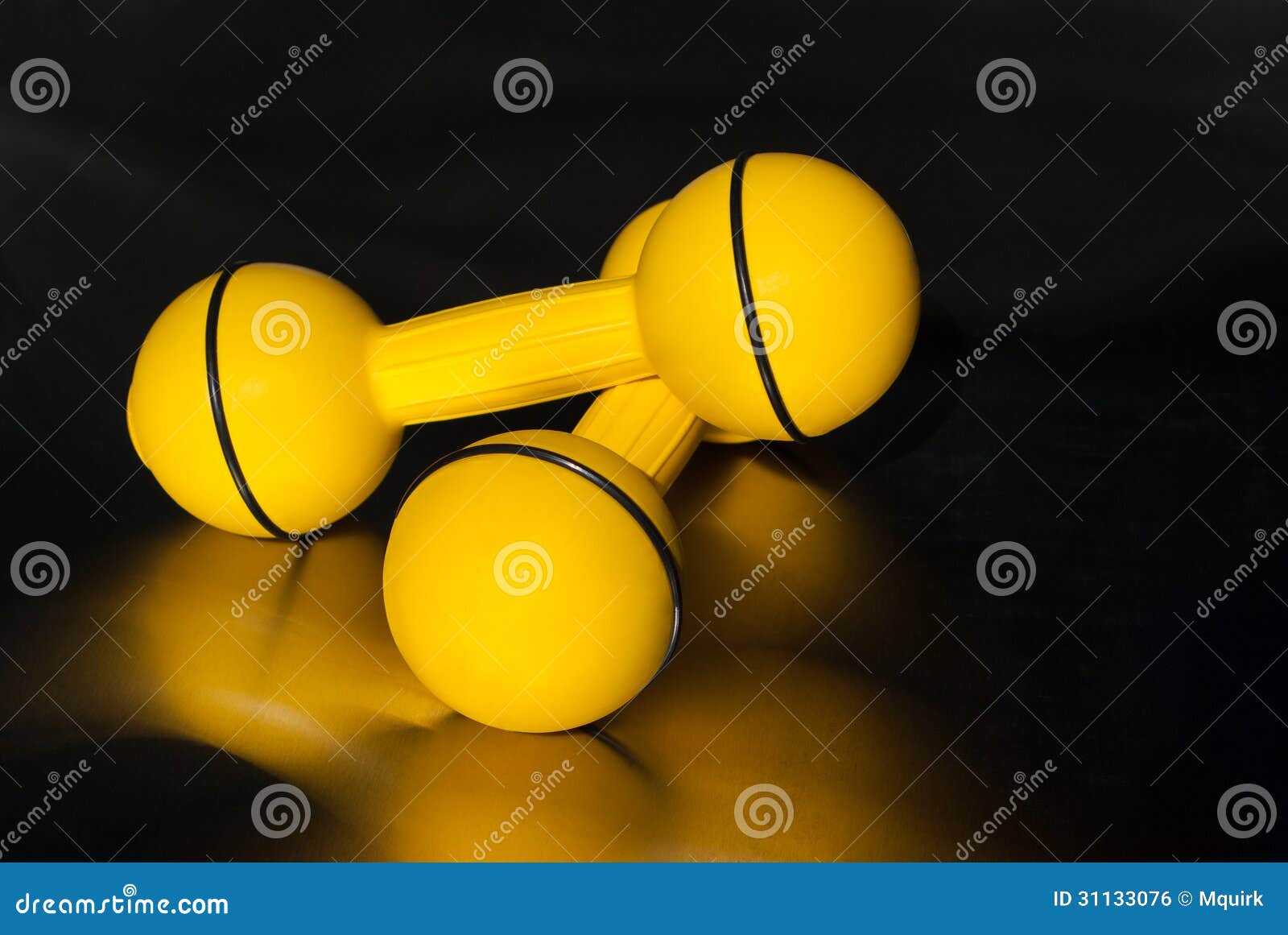 Yellow Dumbell Weights stock photo. Image of weightlifting - 31133076