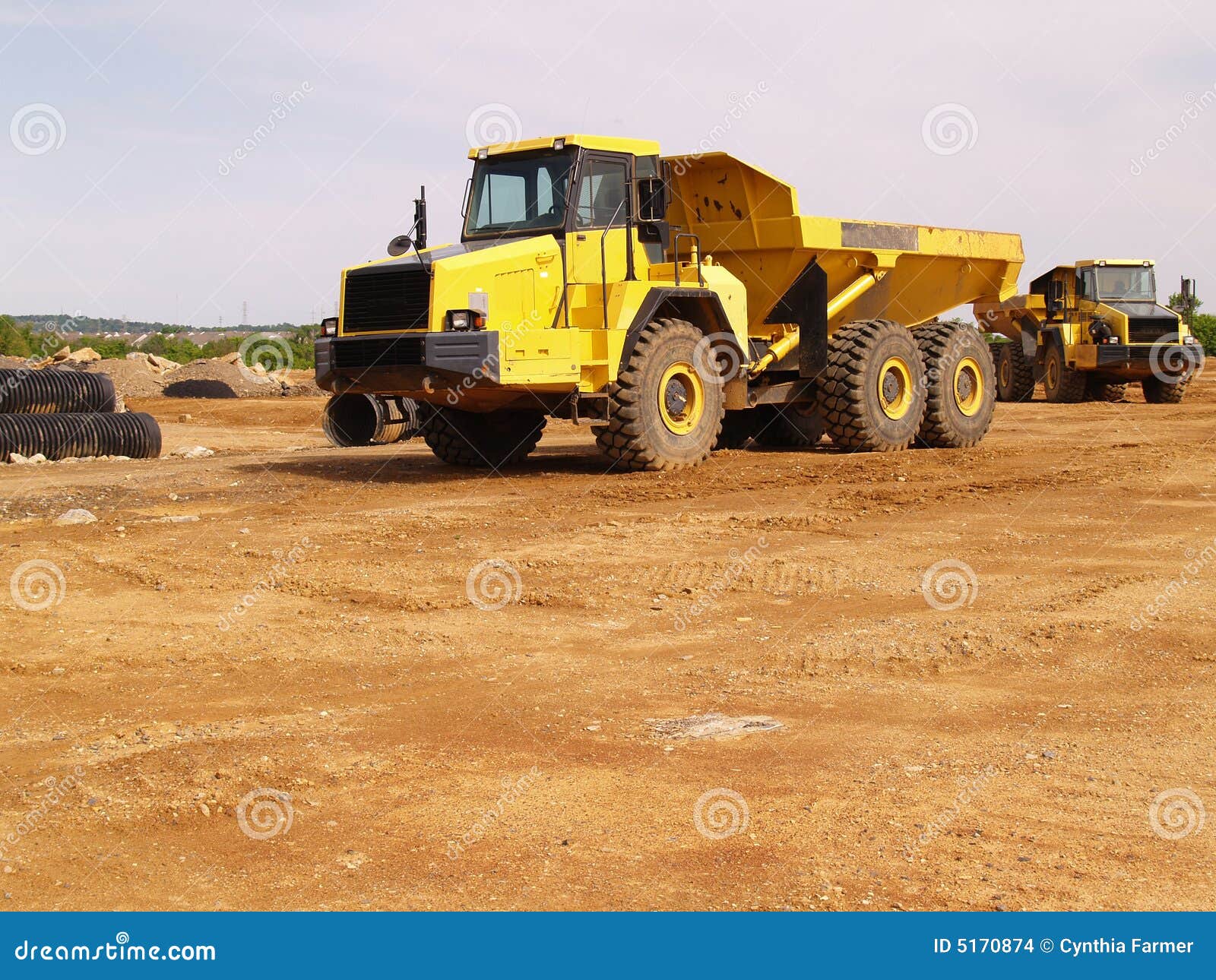 Yellow dump truck stock photo. Image of develop, development - 5170874