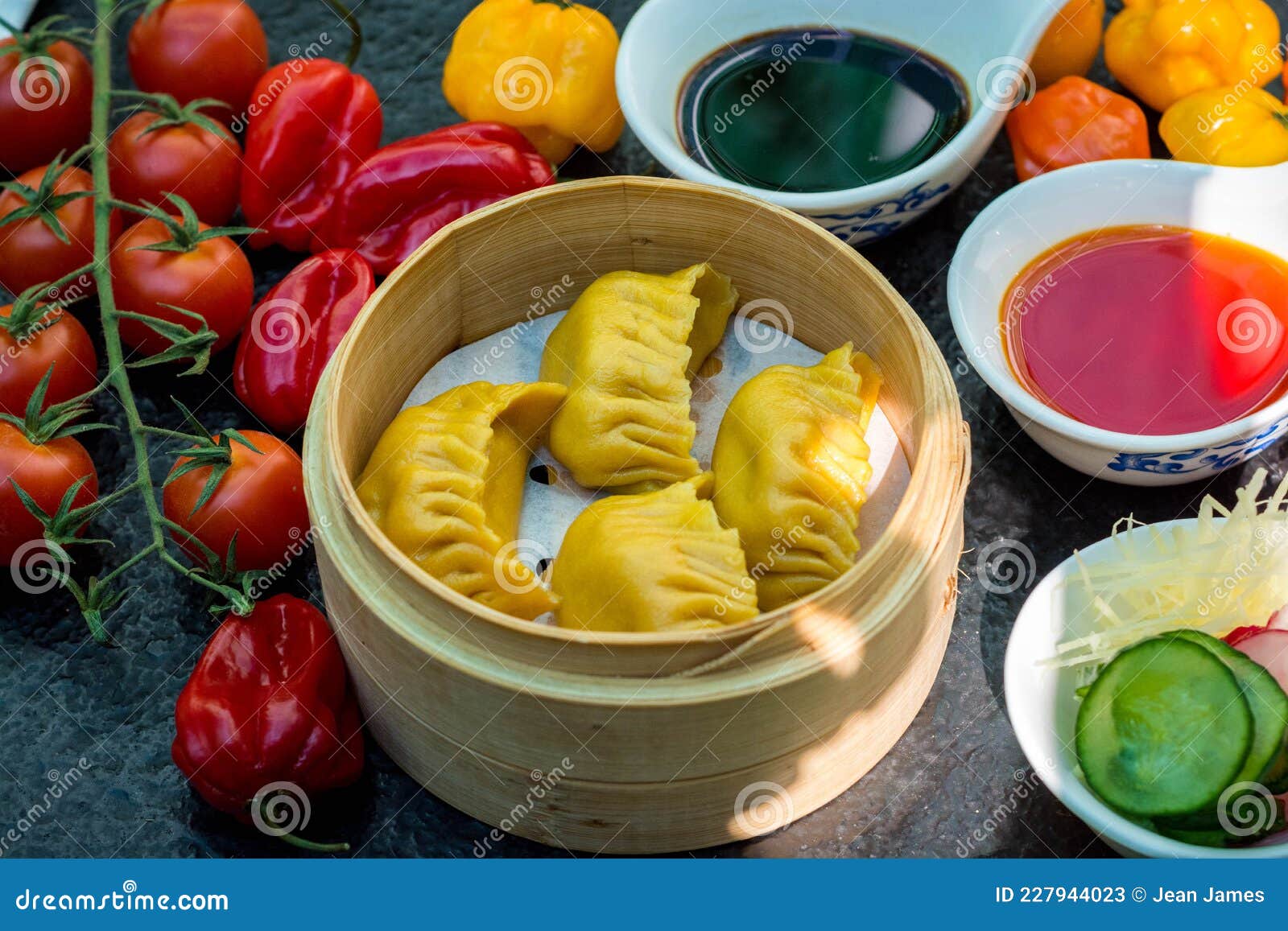 Yellow Dumpling with Vegetables Stock Image - Image of seafood, curry: 227944023